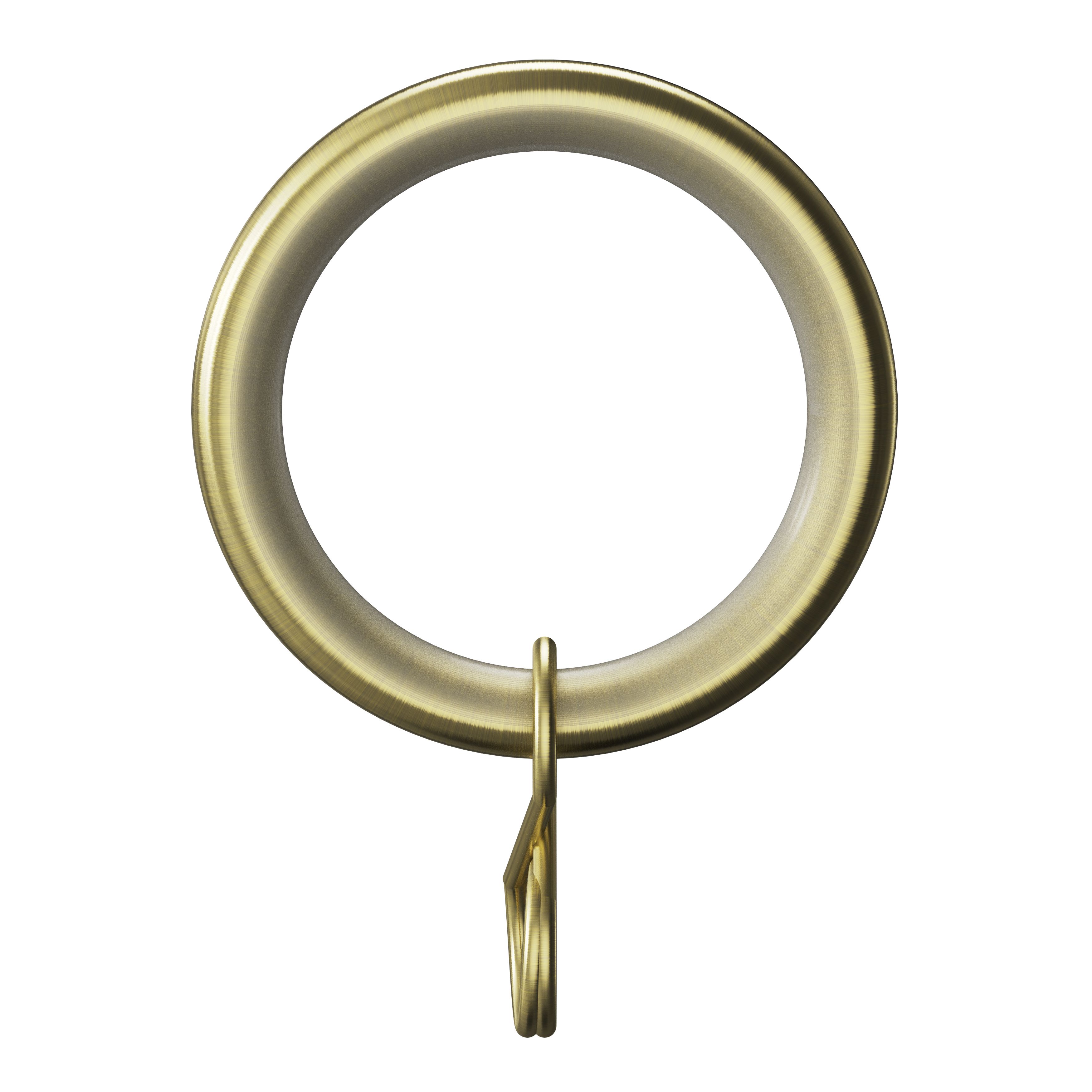 GoodHome Elasa Brass effect Curtain ring, Pack of 10