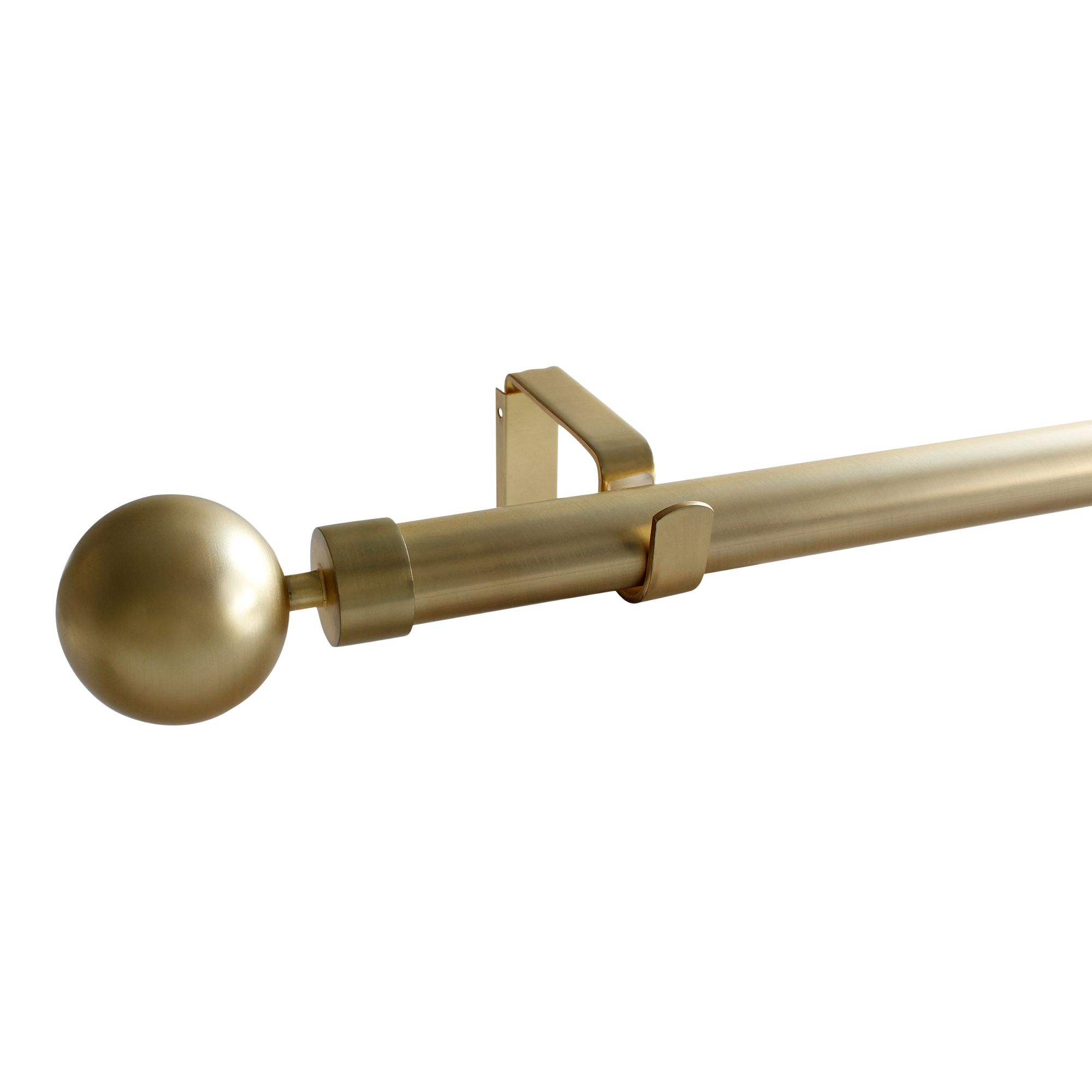 GoodHome Elasa Satin Brass effect Extendable Ball Single curtain pole ...