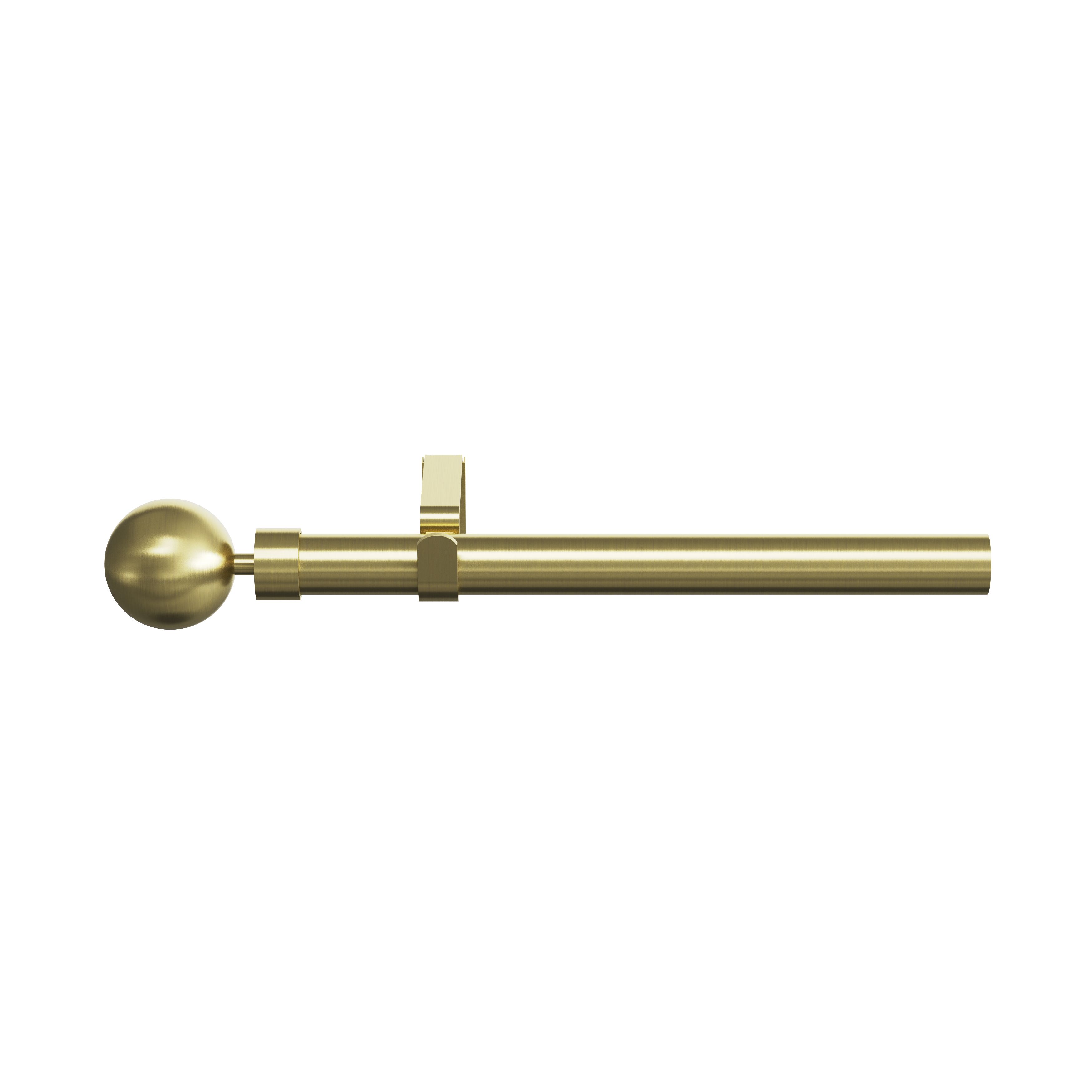 GoodHome Elasa Satin Brass effect Extendable Ball Single curtain pole ...