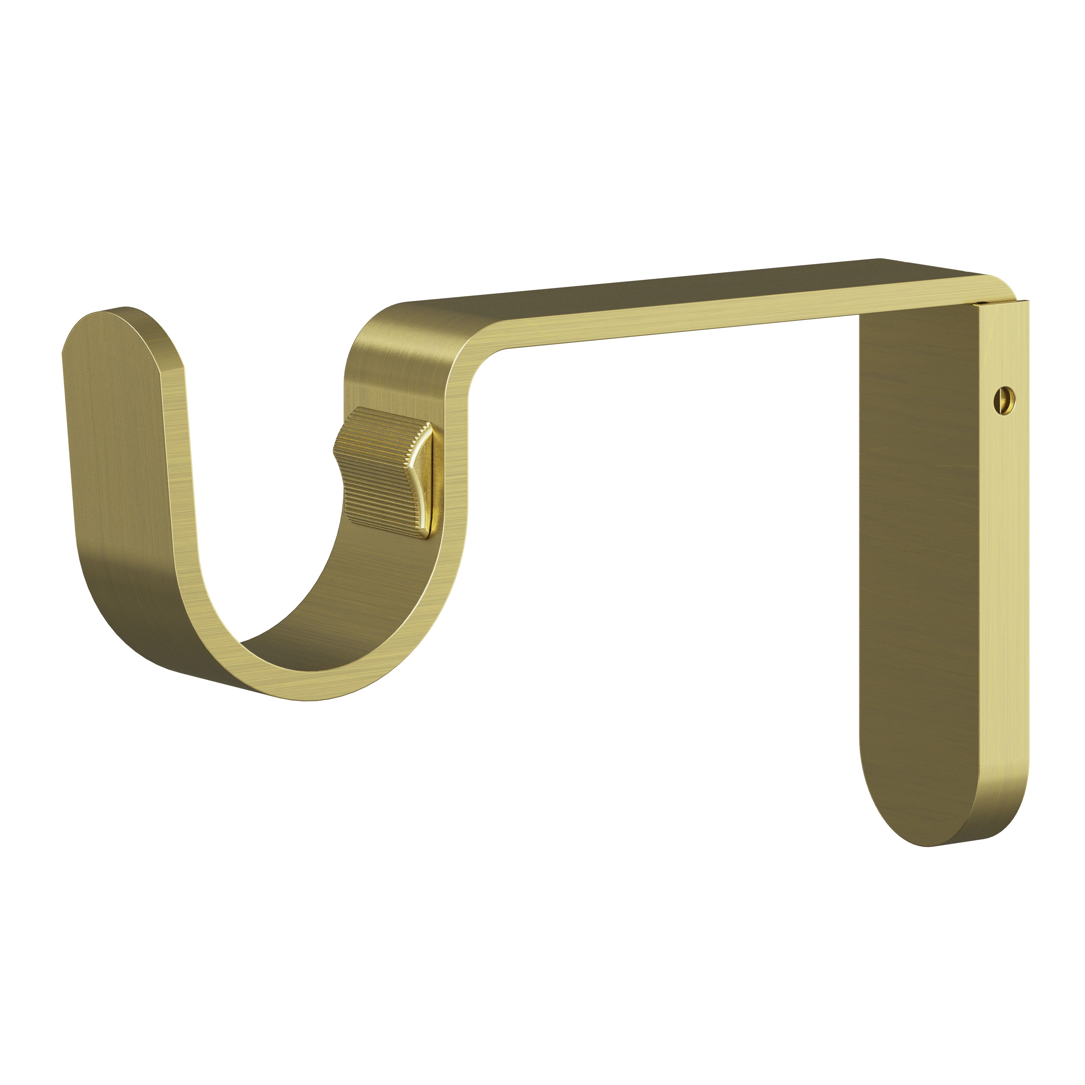 GoodHome Elasa Satin Brass effect Extendable Ball Single curtain pole ...