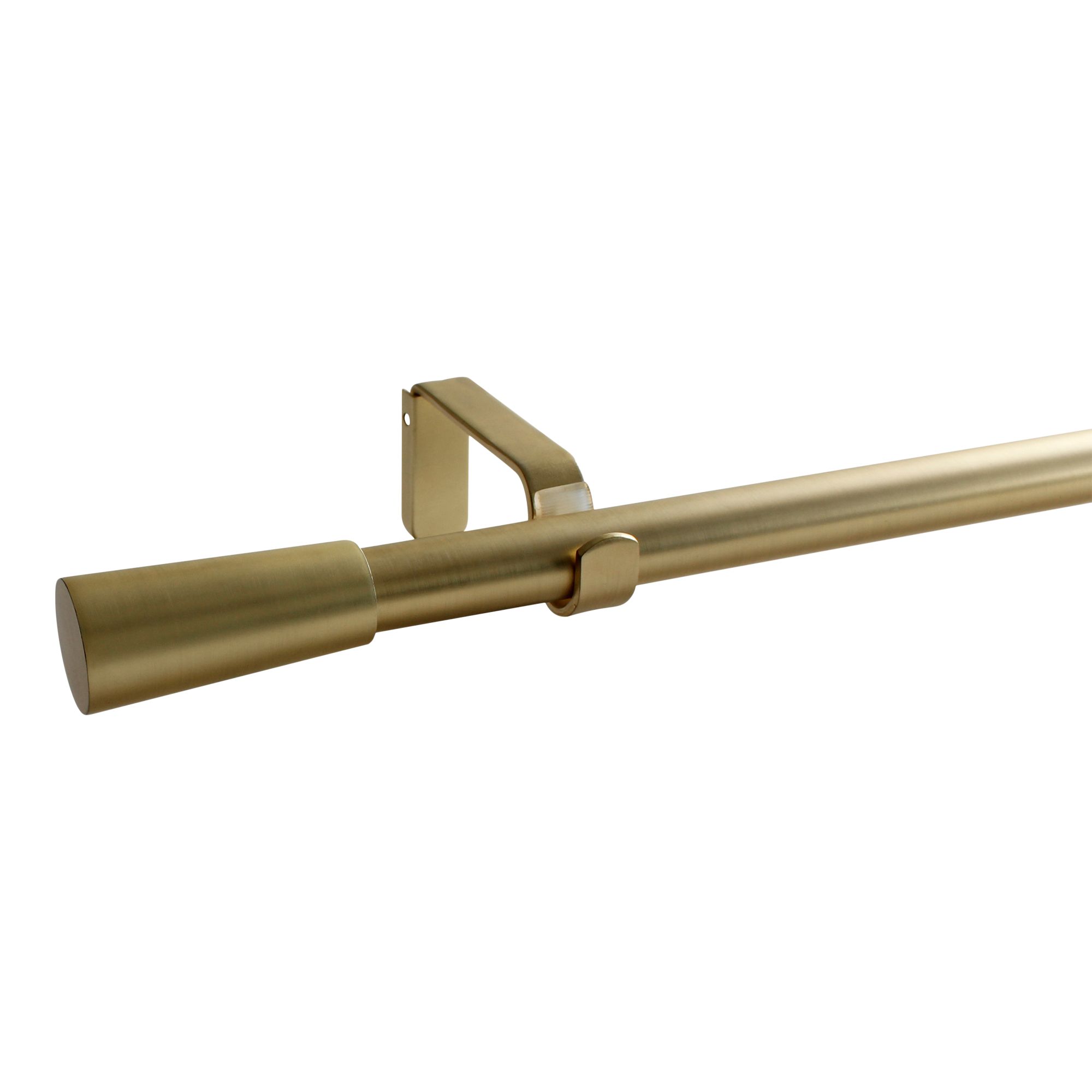 GoodHome Elasa Satin Brass effect Extendable Cone Single curtain pole ...
