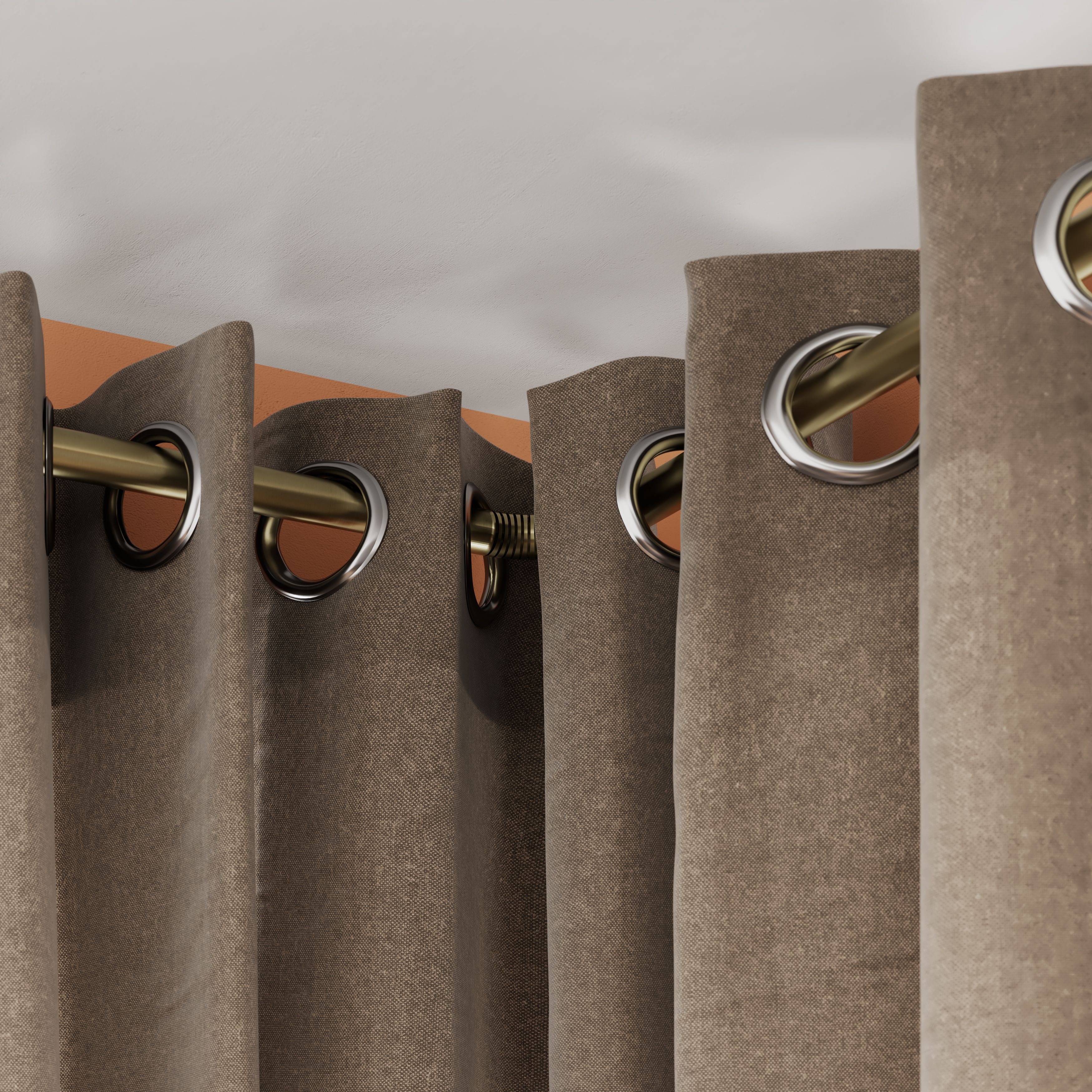 GoodHome Elasa Satin Brass effect Metal Clip Bay bend, (L)220mm (Dia)28mm
