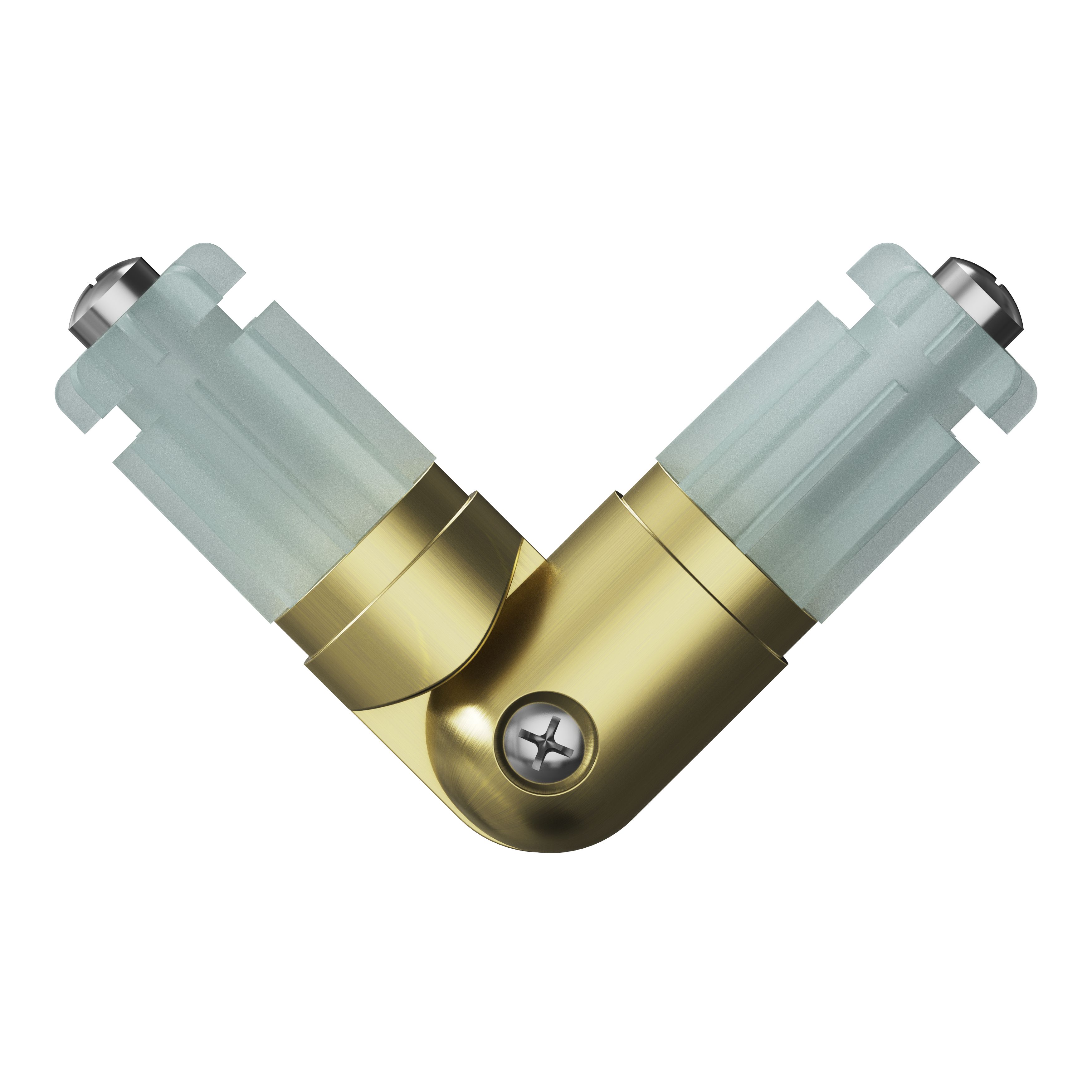 GoodHome Elasa Satin Brass effect Metal Clip Elbow joiner, (L)45mm (Dia ...