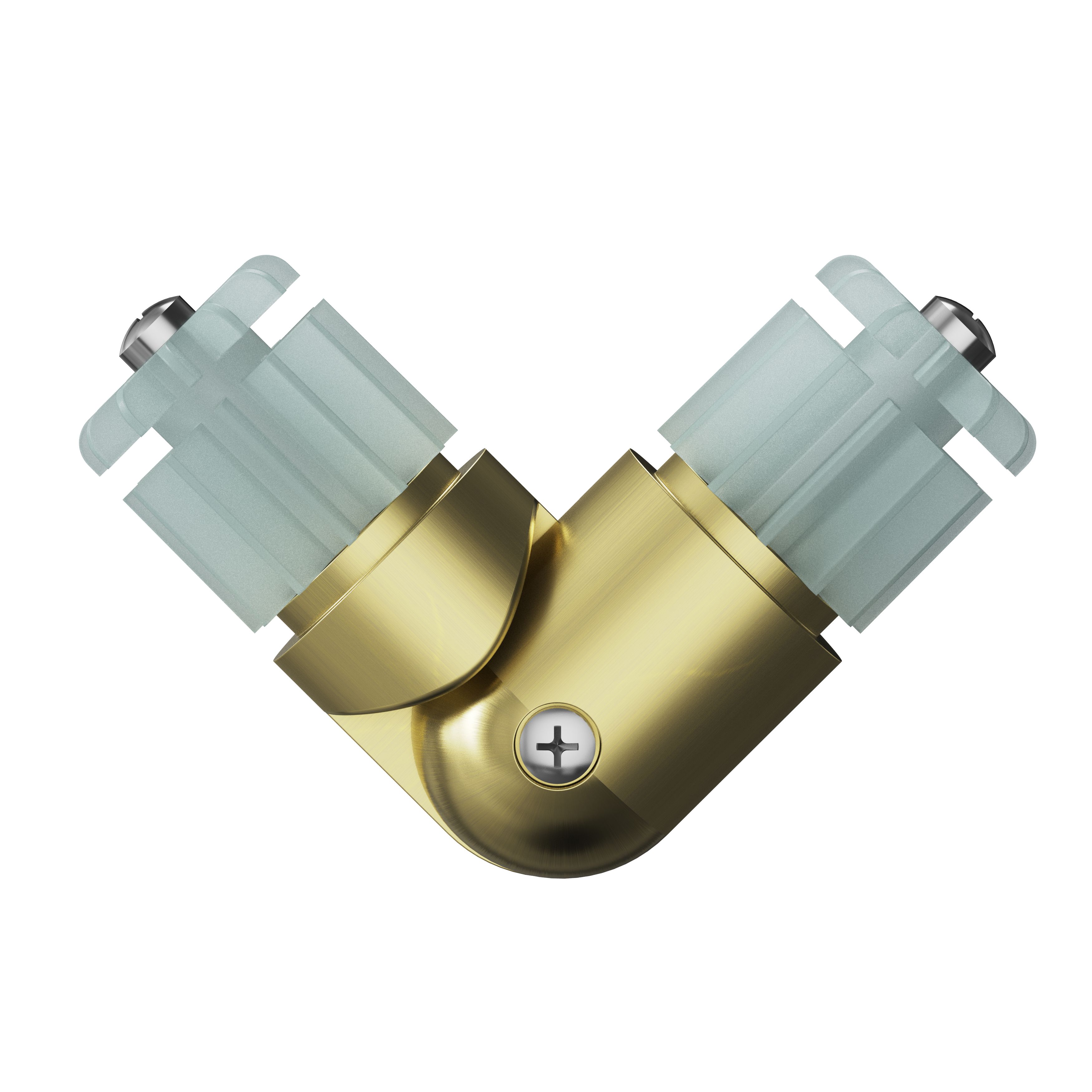 GoodHome Elasa Satin Brass effect Metal Clip Elbow joiner, (L)45mm (Dia ...