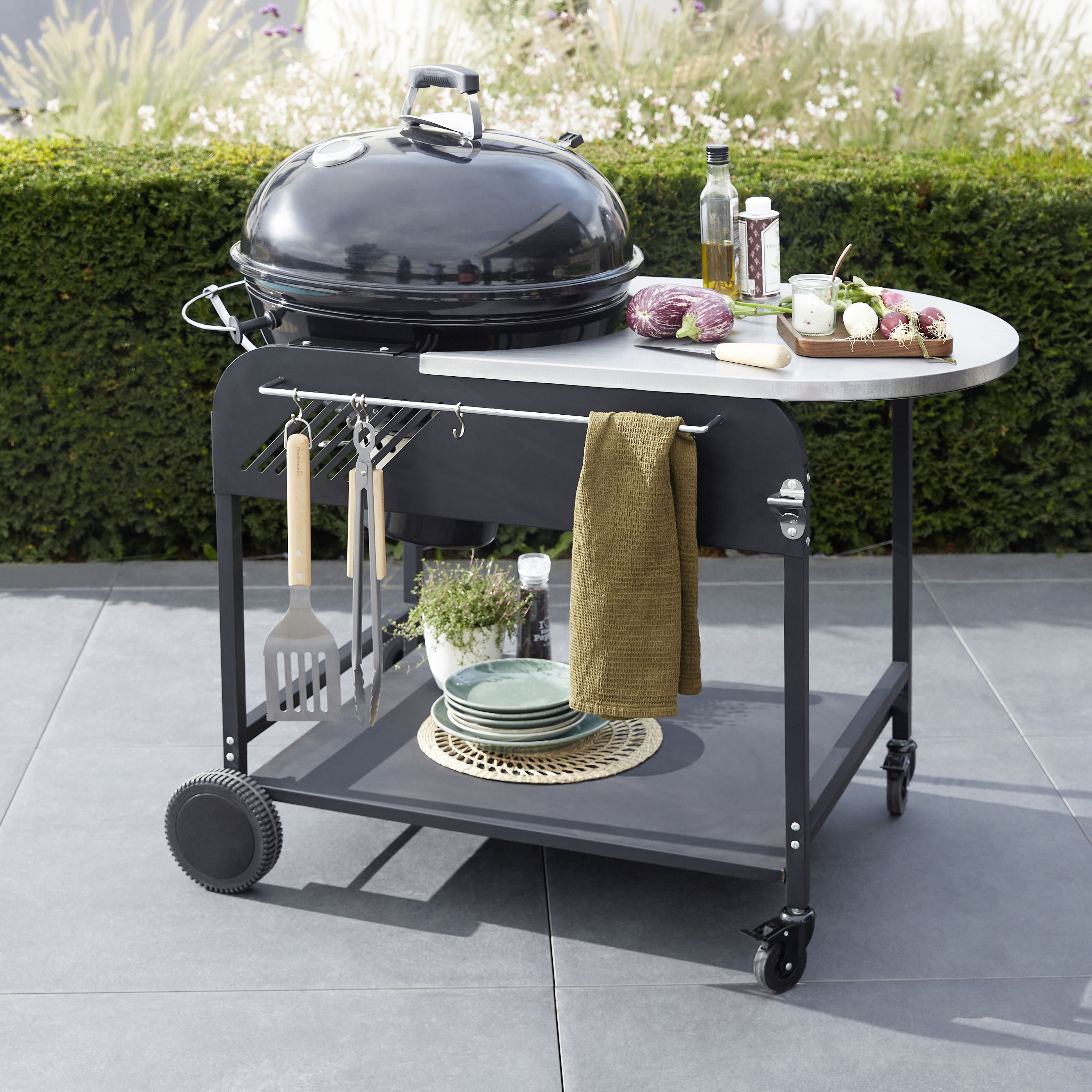 GoodHome Elland KY22022C Black Charcoal Round BBQ (Dia)570mm