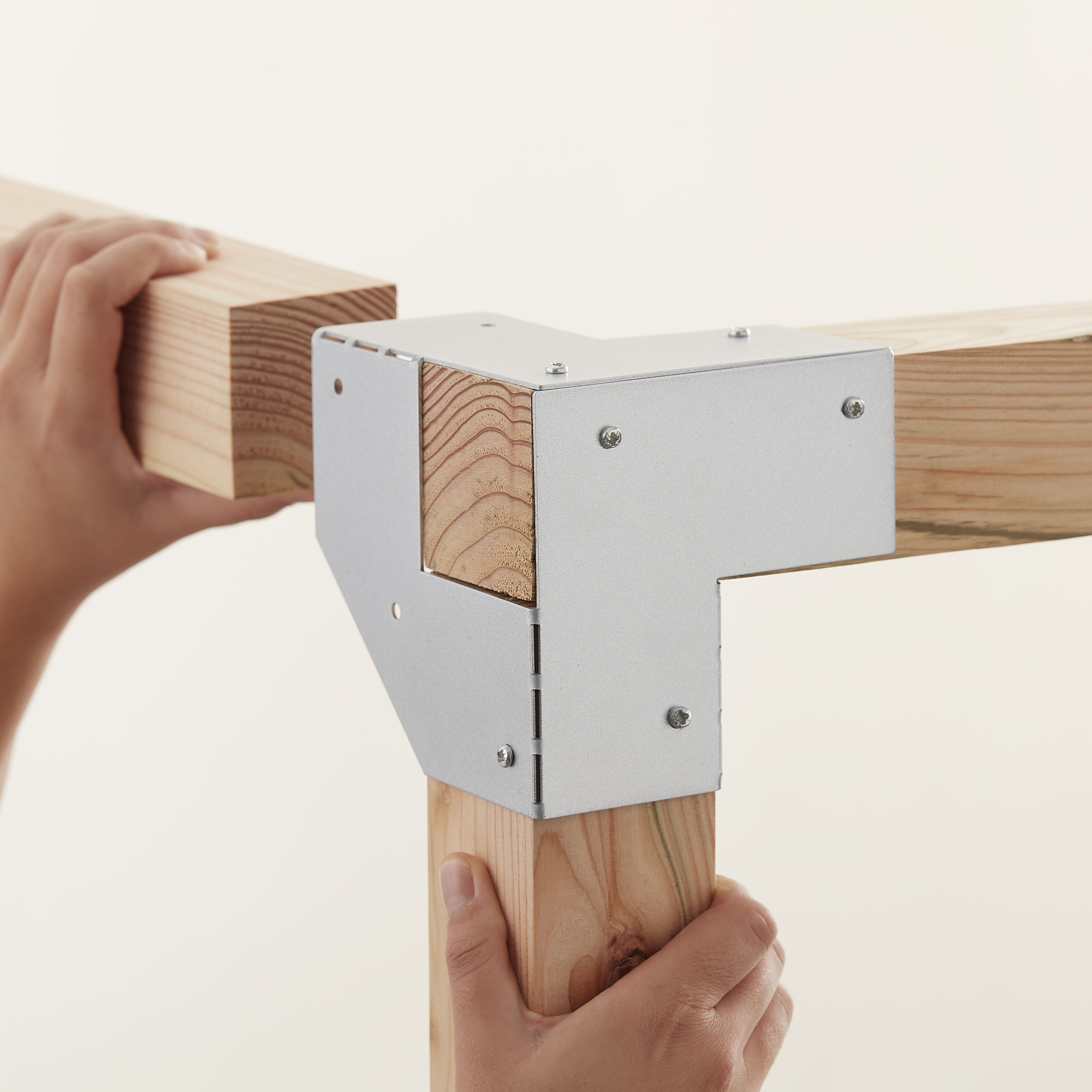 GoodHome Elvet Steel 3-way timber connector , Pack of 2