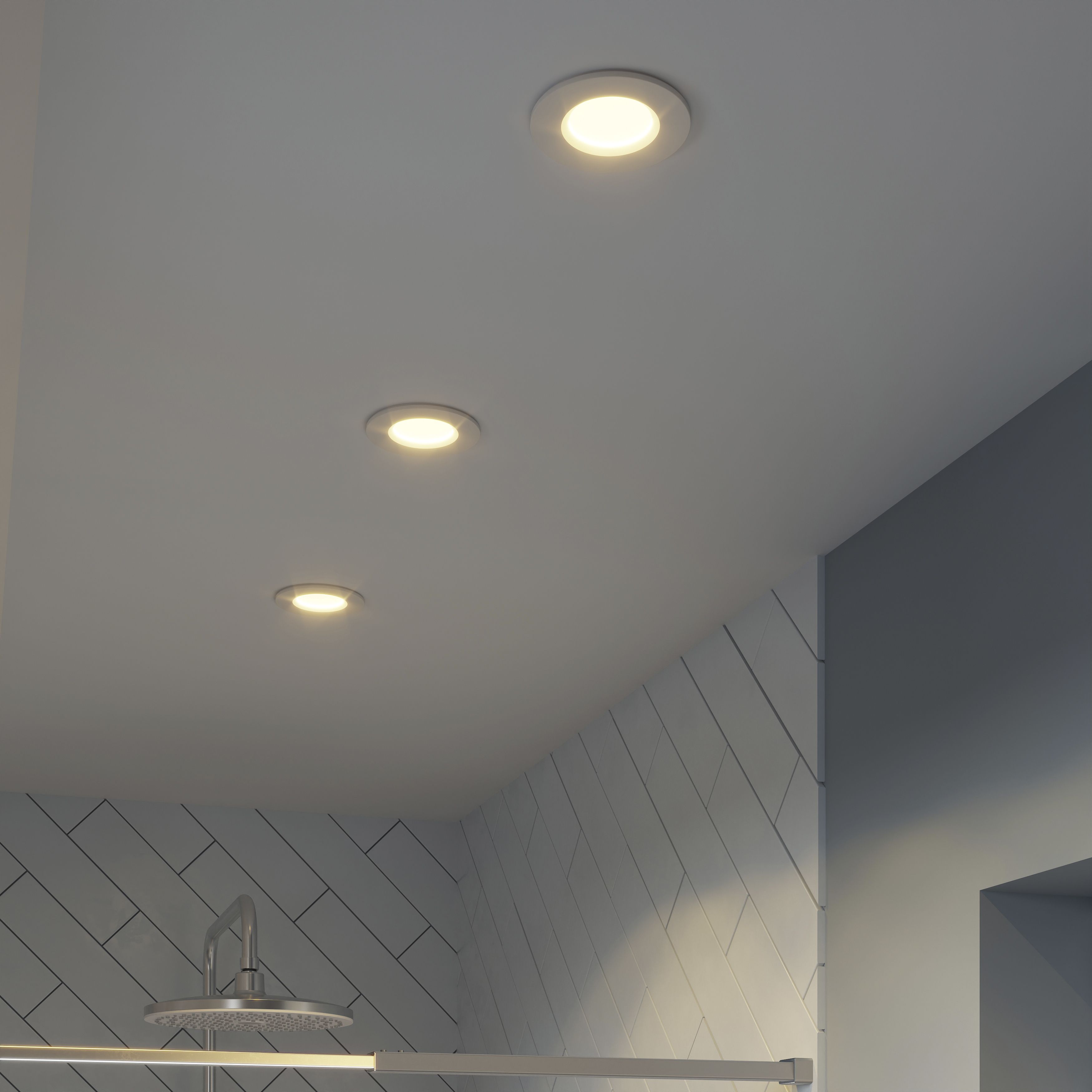 GoodHome Etana White Non-adjustable LED Warm white Downlight 4.7W IP65 ...