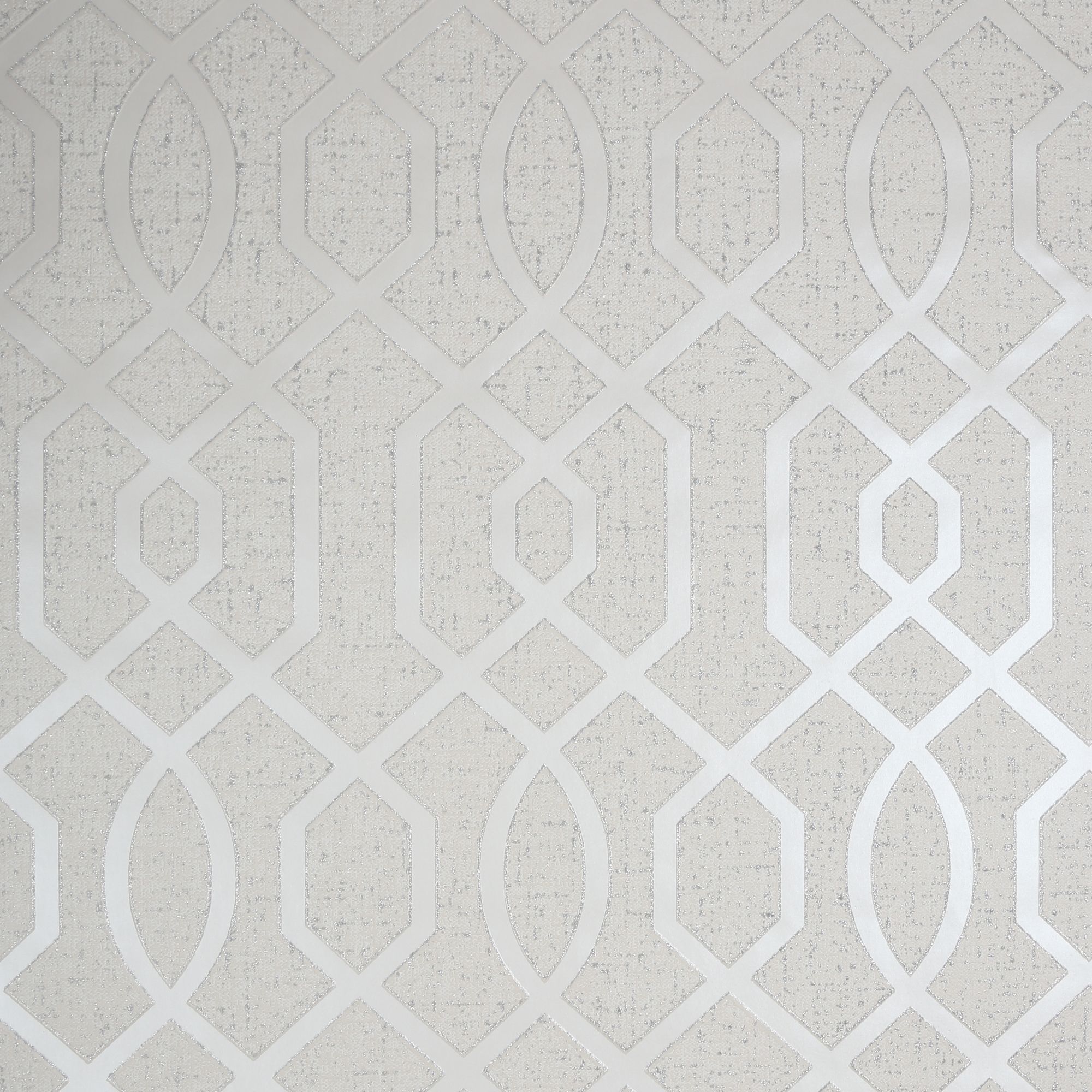 GoodHome Euclea Silver effect Art deco Textured Wallpaper Sample