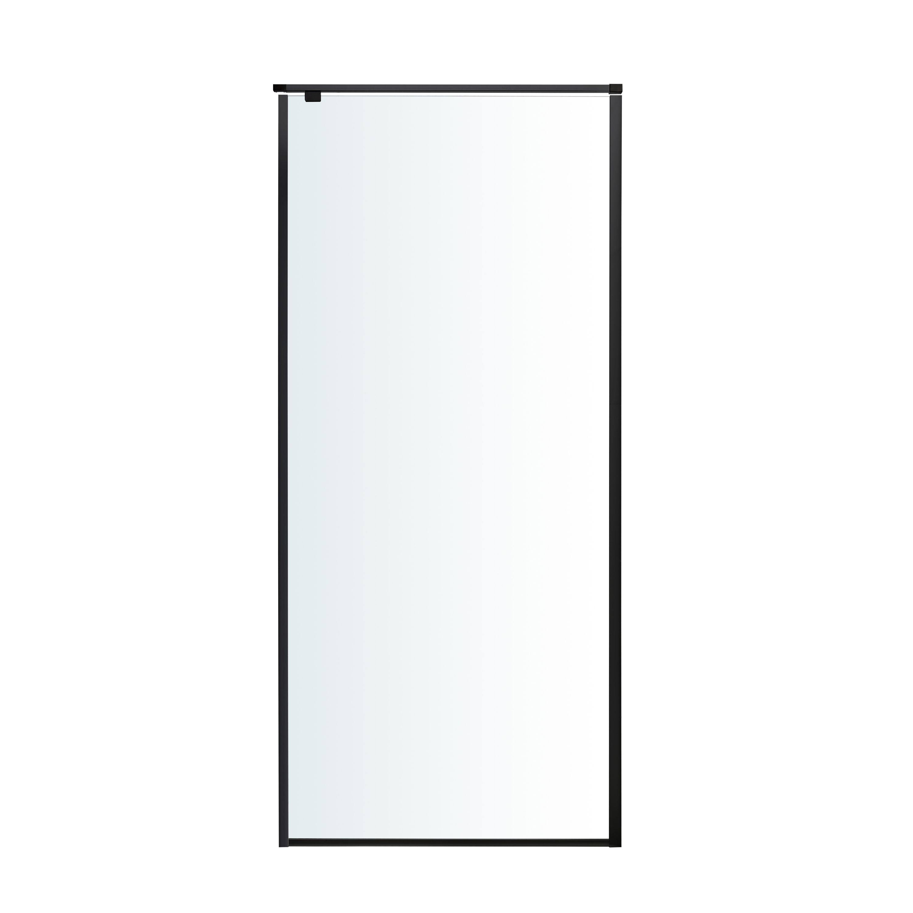 GoodHome Ezili Black Clear glass Fixed Rectangular Side Shower panel (H ...
