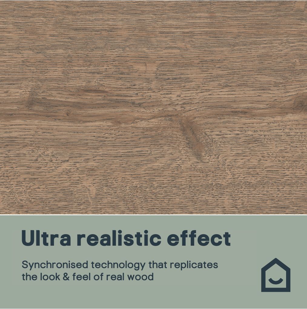 GoodHome Faversham Natural oak effect Structured Laminate Flooring Sample