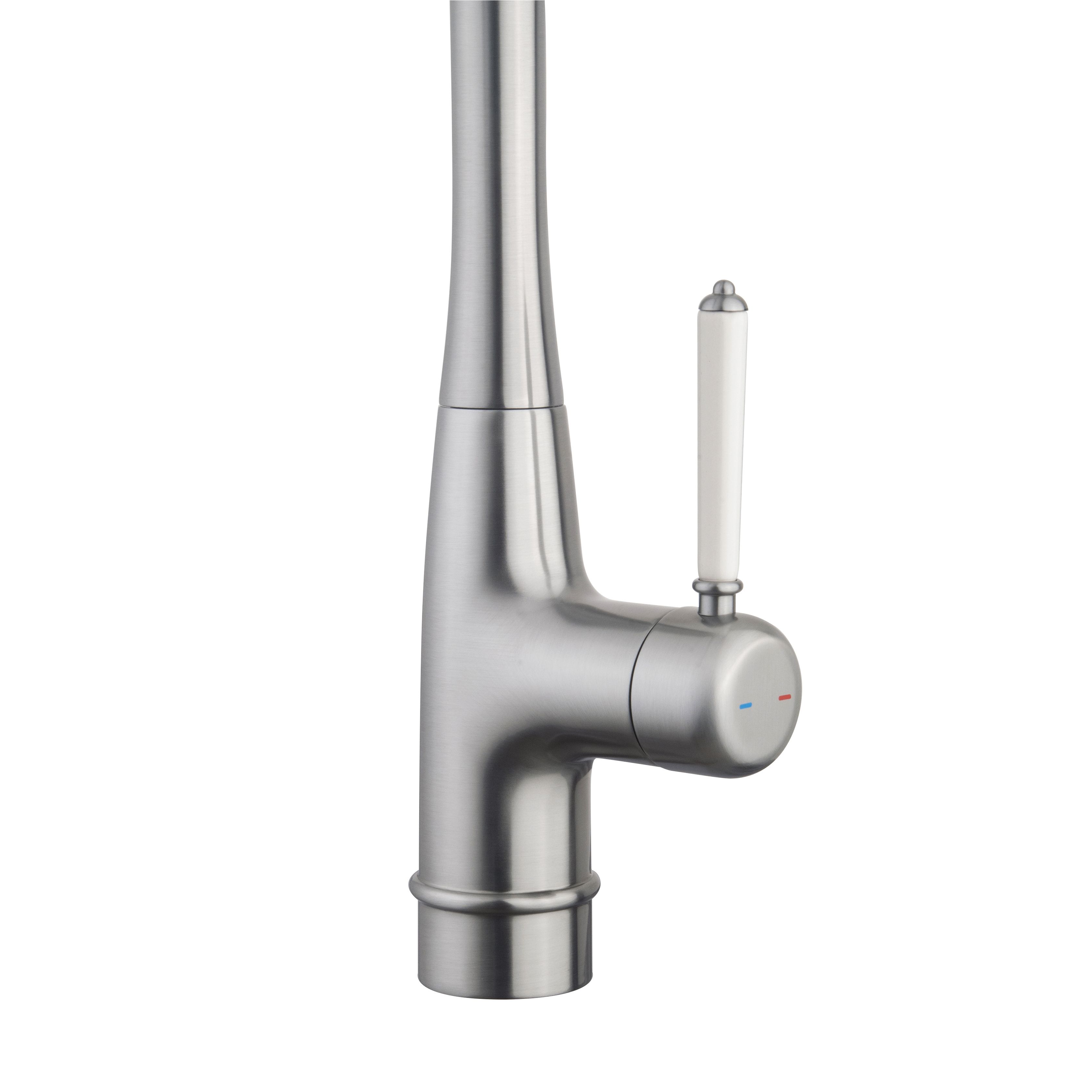 GoodHome Filbert Stainless steel effect Kitchen Side lever Tap