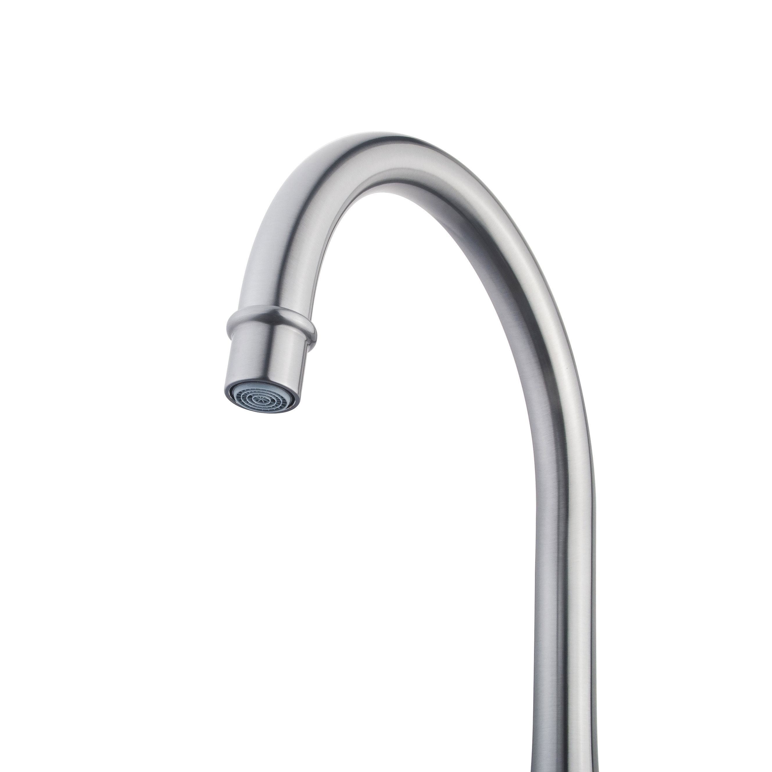GoodHome Filbert Stainless steel effect Kitchen Twin lever Tap
