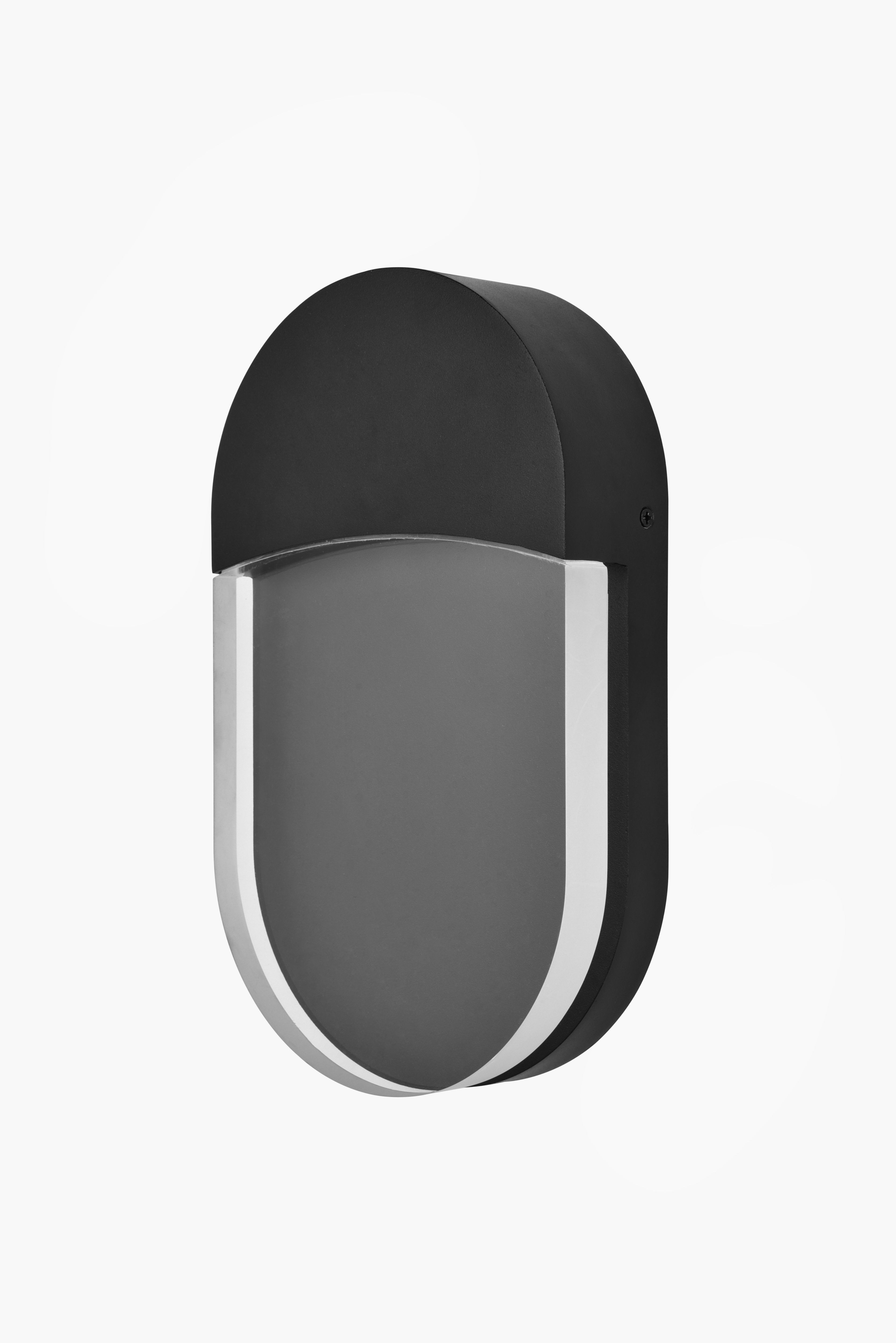 GOODHOME FIXED MATT BLACK MAINS-POWERED INTEGRATED LED OUTDOOR WALL ...