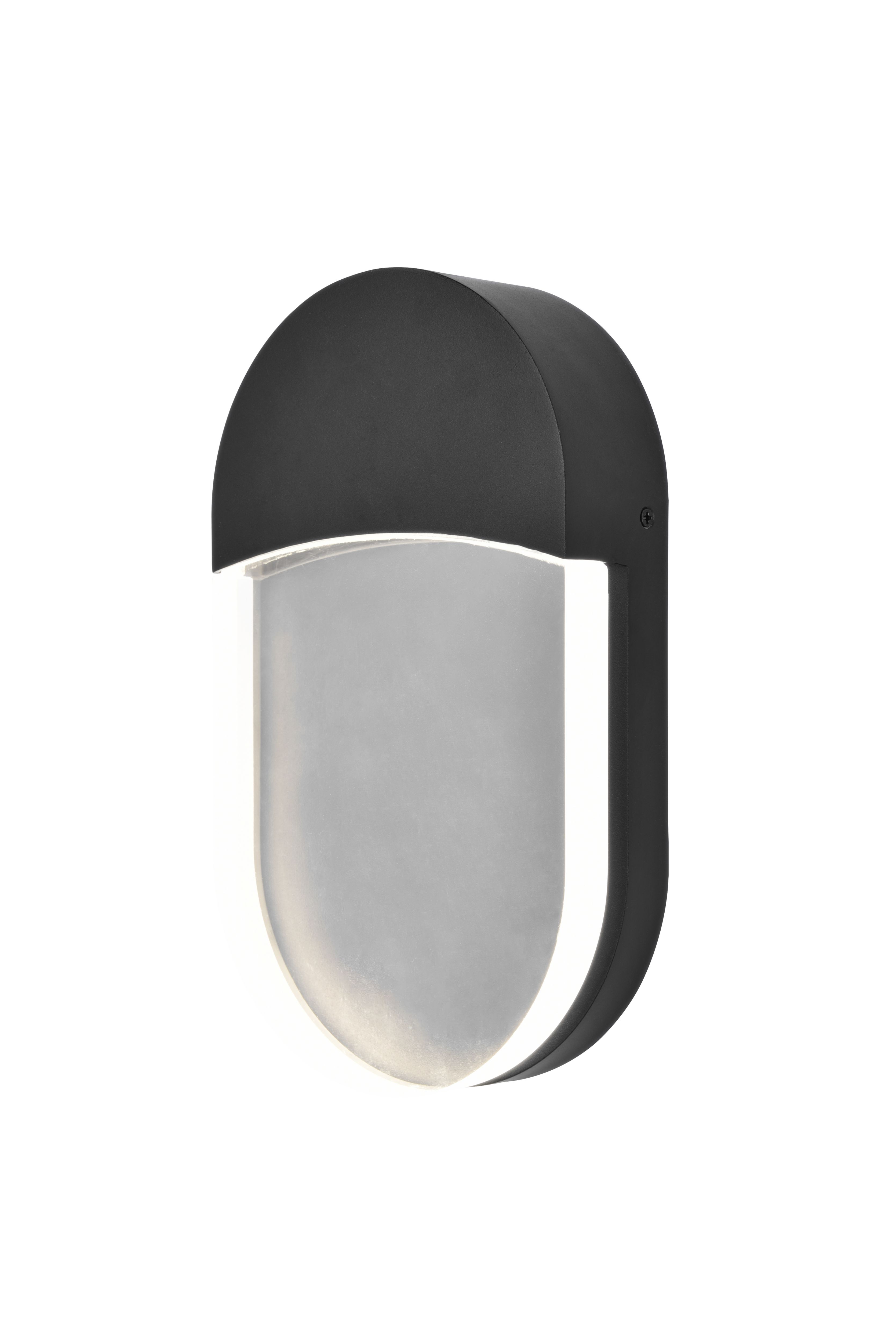 GoodHome Fixed Matt Black Mains-powered Integrated LED Outdoor Wall ...