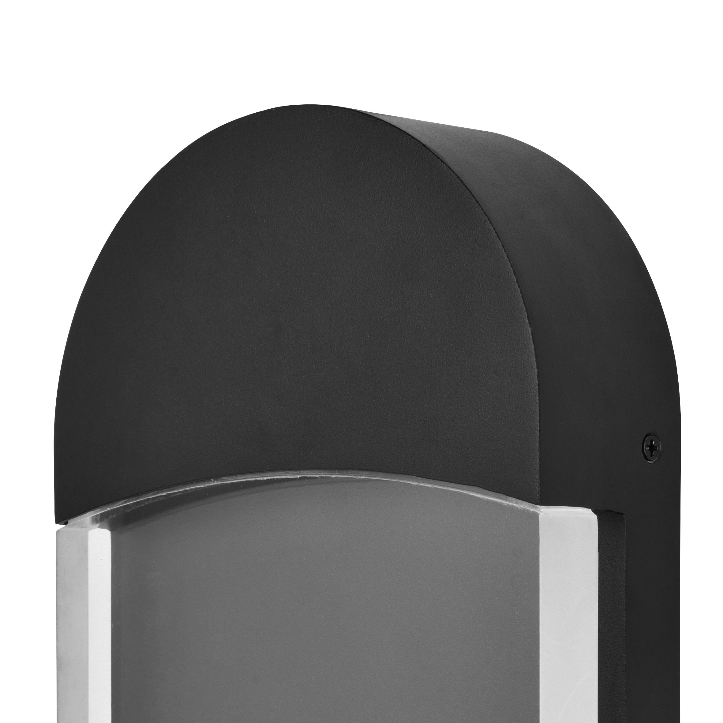 GOODHOME FIXED MATT BLACK MAINS-POWERED INTEGRATED LED OUTDOOR WALL ...