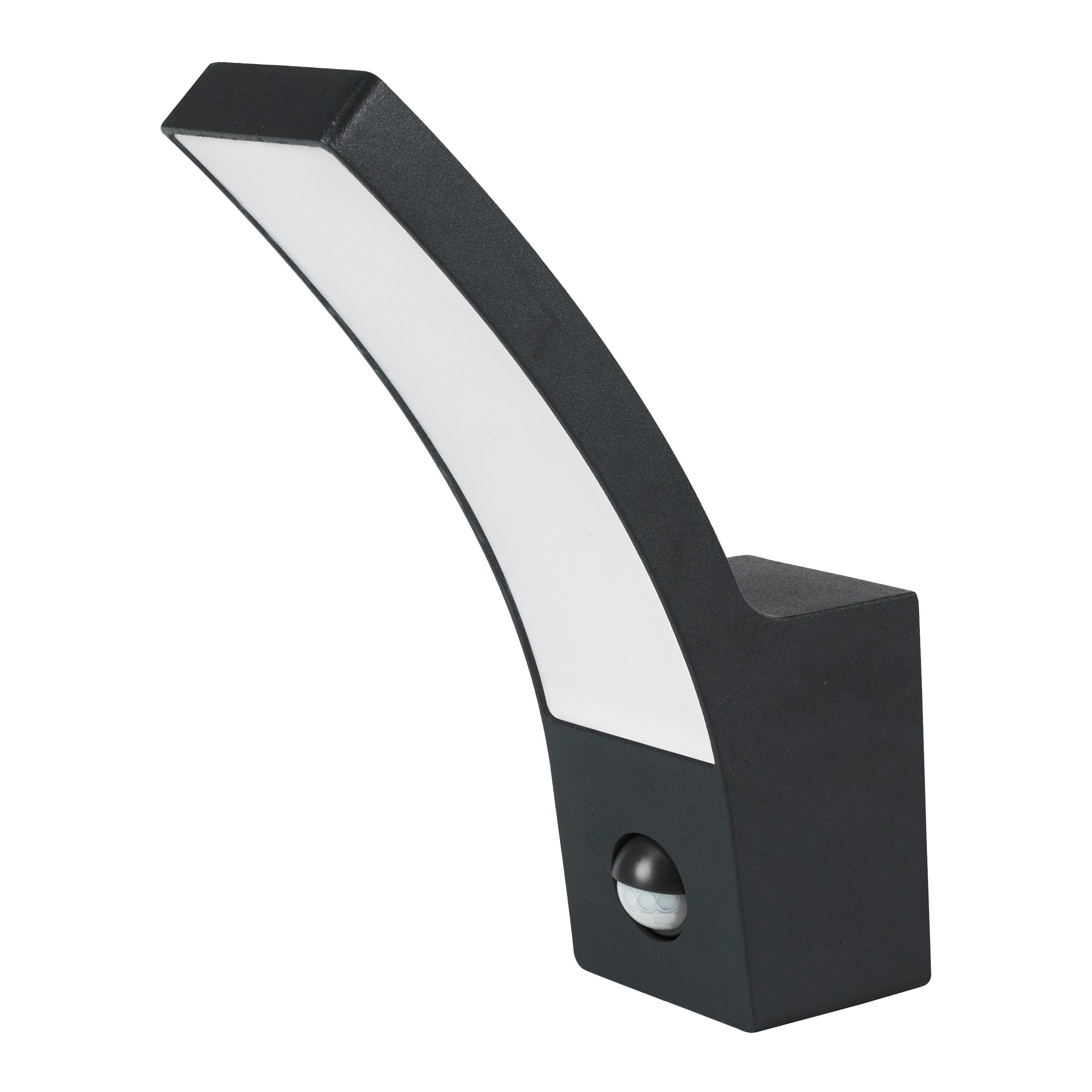 GoodHome Fixed Matt Dark grey Integrated LED PIR Motion sensor Outdoor ...