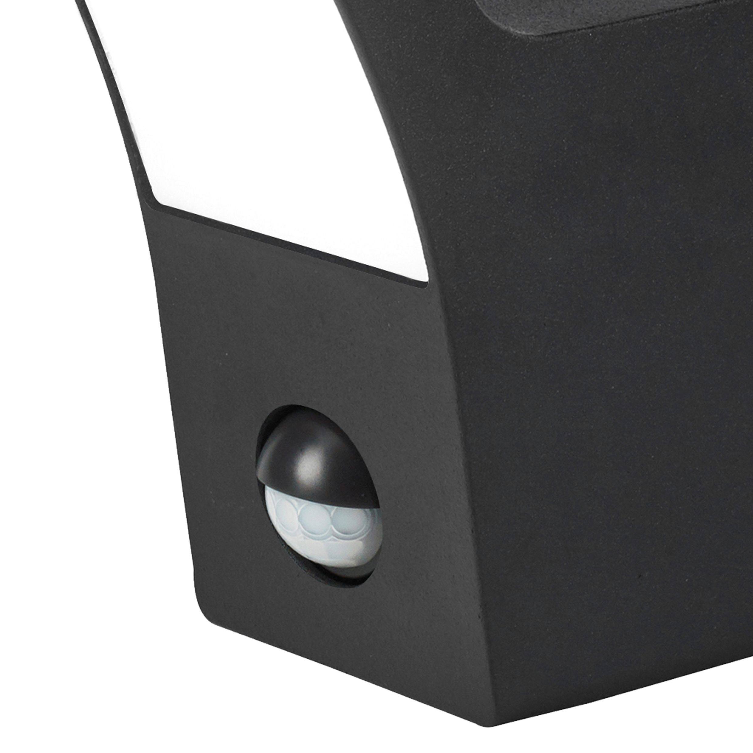 GoodHome Fixed Matt Dark grey Integrated LED PIR Motion sensor Outdoor ...