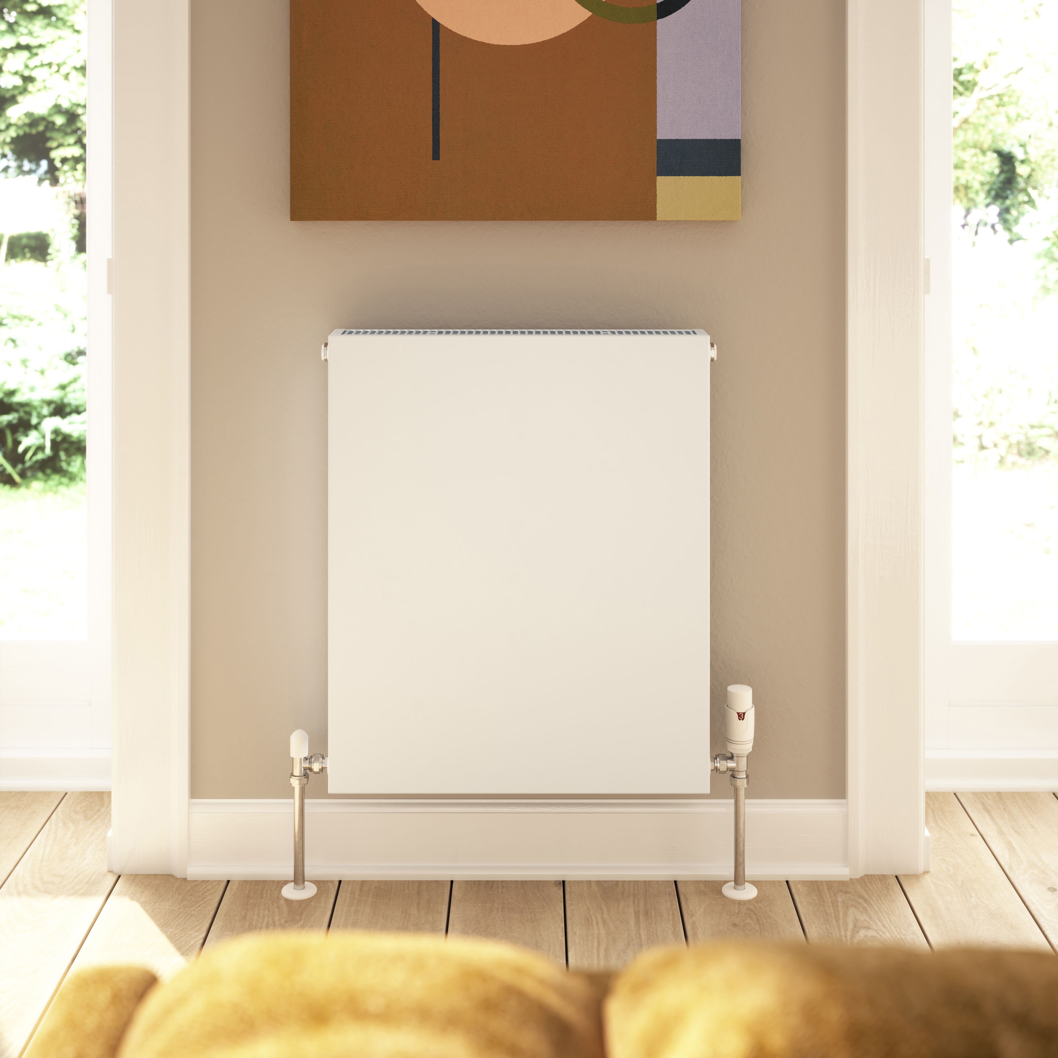 GoodHome Flat White Type 11 Single Panel Radiator, (W)500mm x (H)600mm