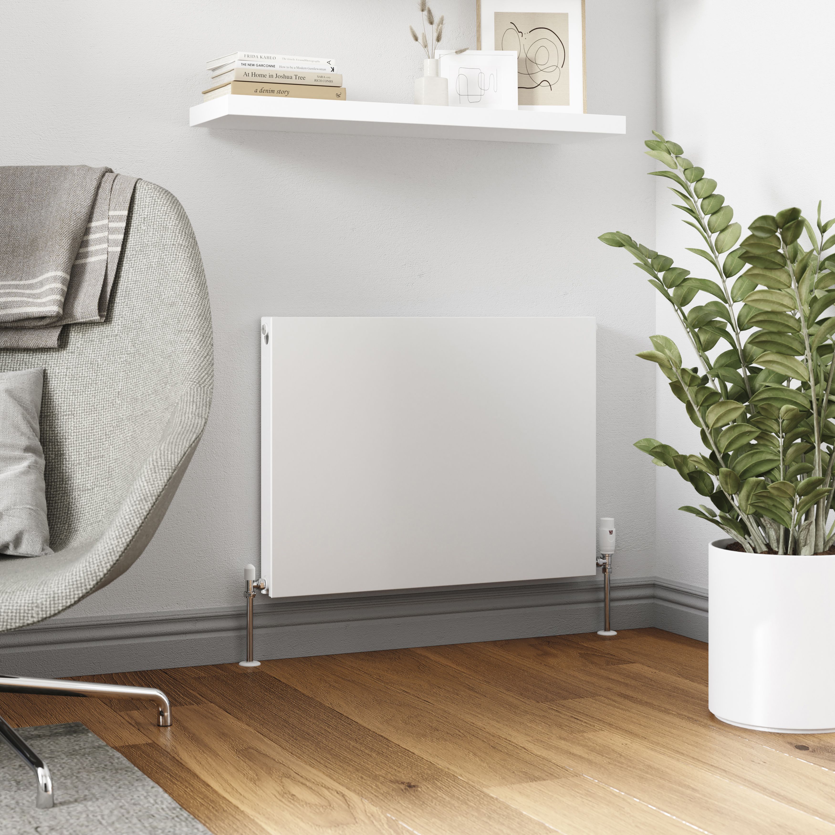 GoodHome Flat White Type 21 Double Panel Radiator, (W)800mm x (H)600mm