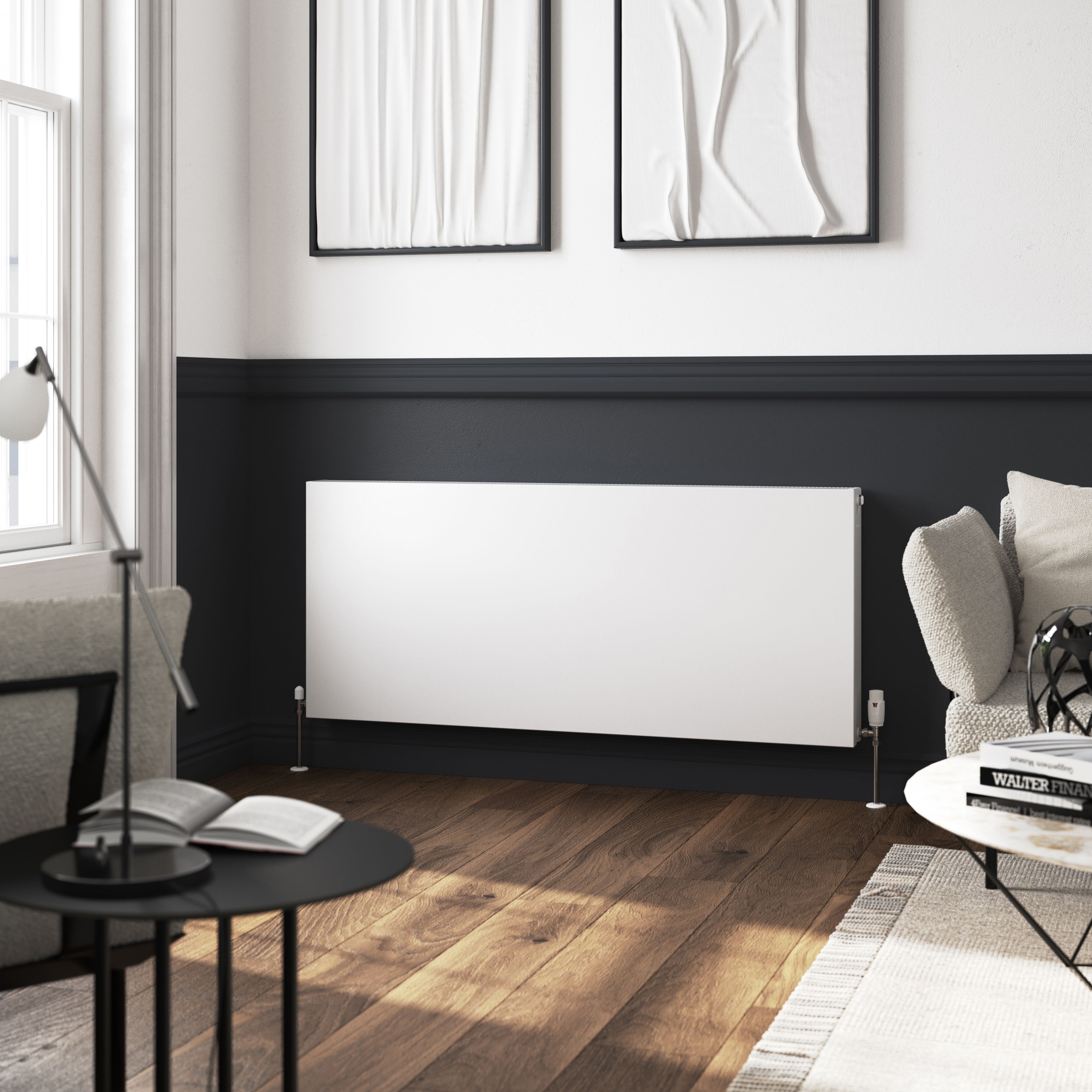 GoodHome Flat White Type 22 Double Panel Radiator, (W)1400mm x (H)600mm