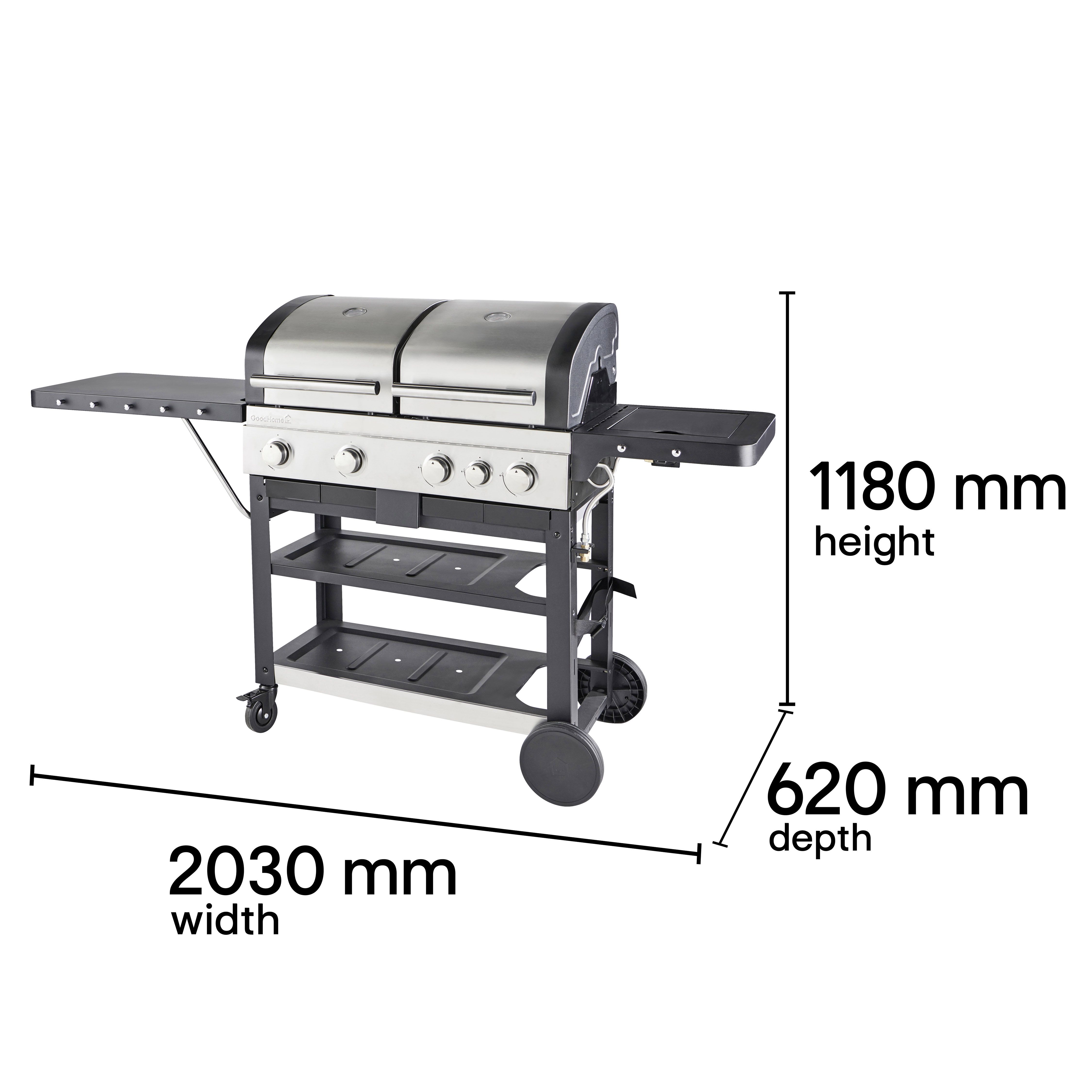 GoodHome Freestone 4.1 Black 4 burner Gas BBQ