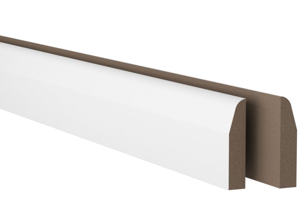 GoodHome Fully finished White MDF Round Architrave (L)2100mm (W)69mm (T ...