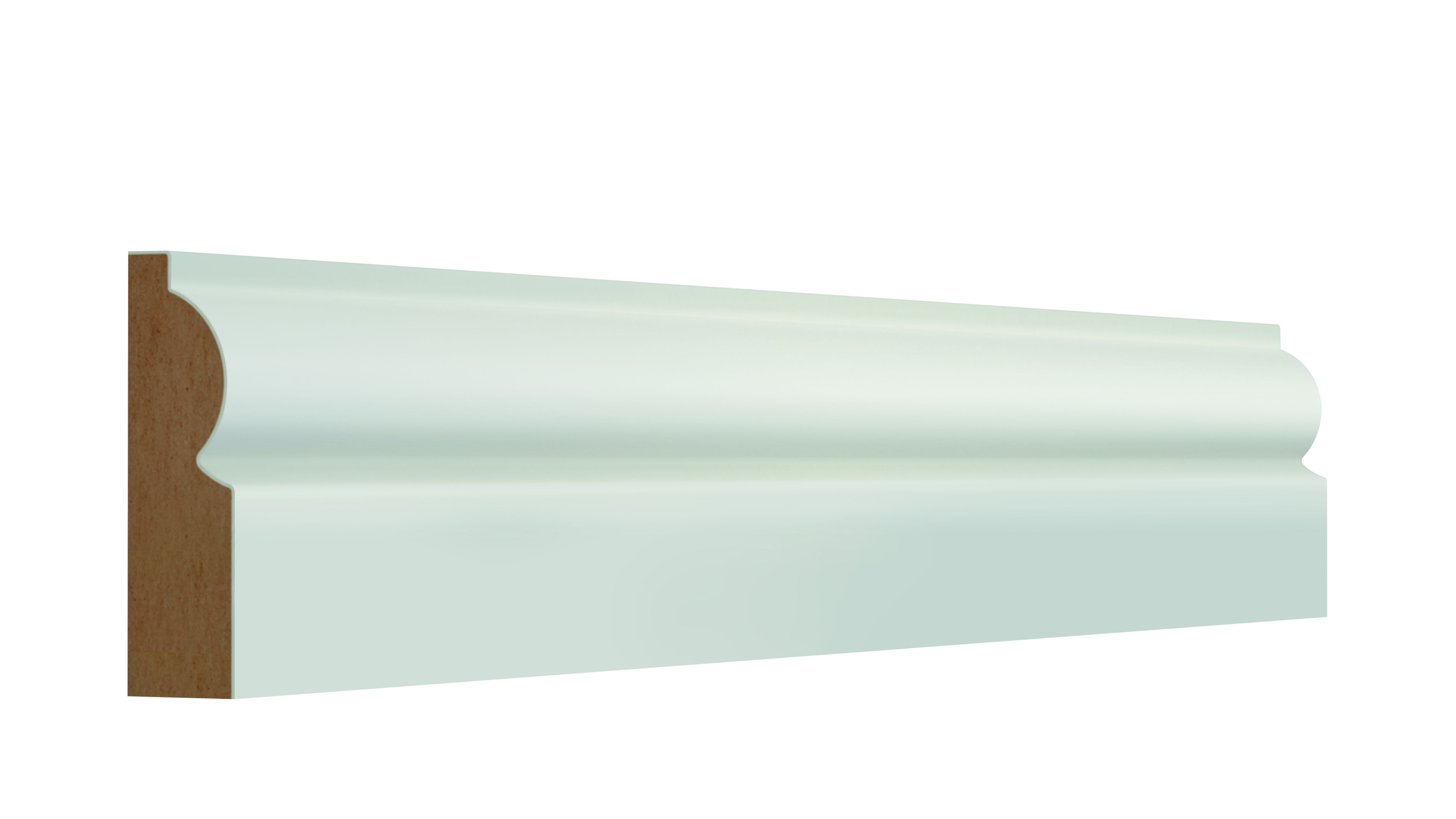GoodHome Fully finished White MDF Torus Architrave (L)2100mm (W)69mm (T ...