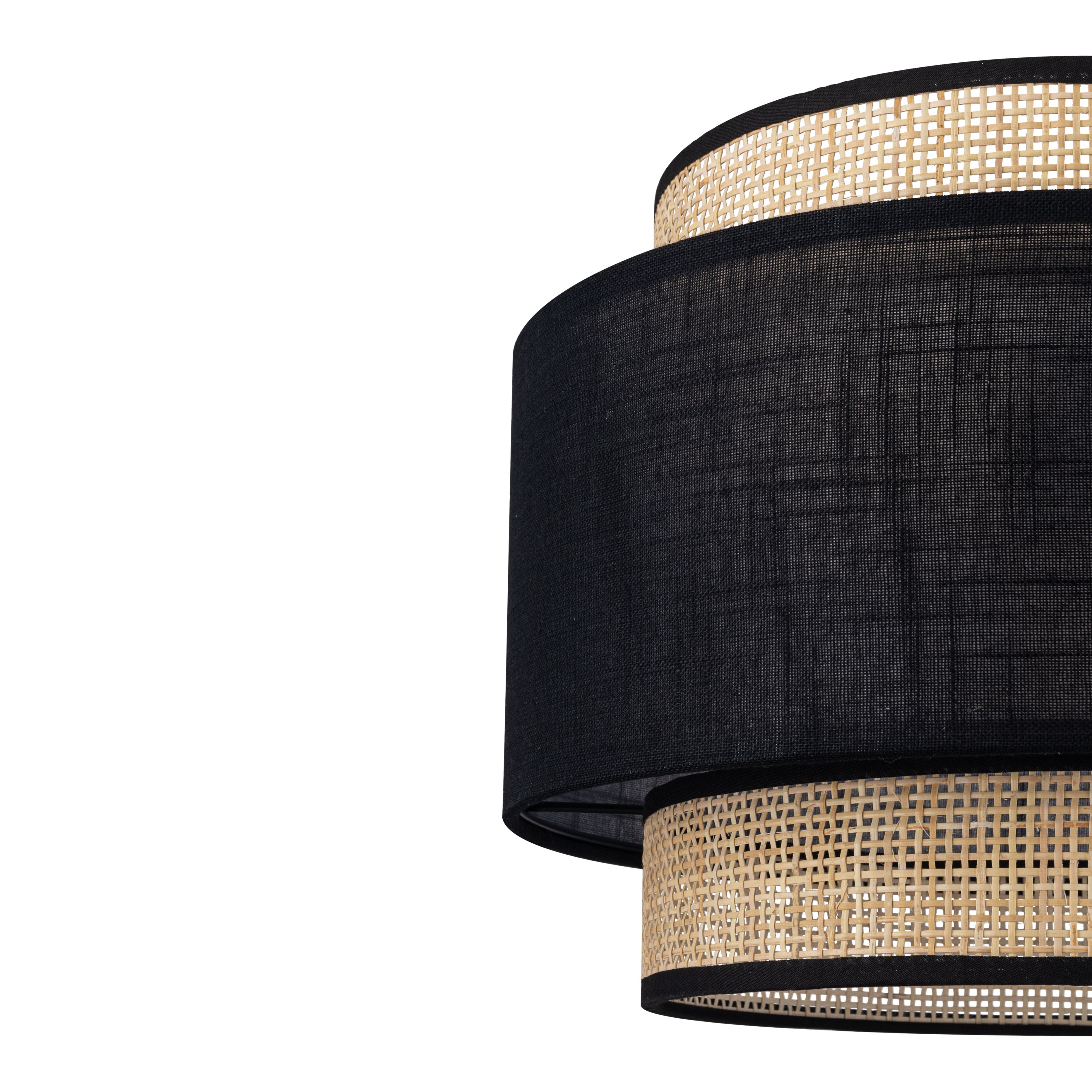 GoodHome Gadwall Black & Natural Round Lamp shade (D)38cm