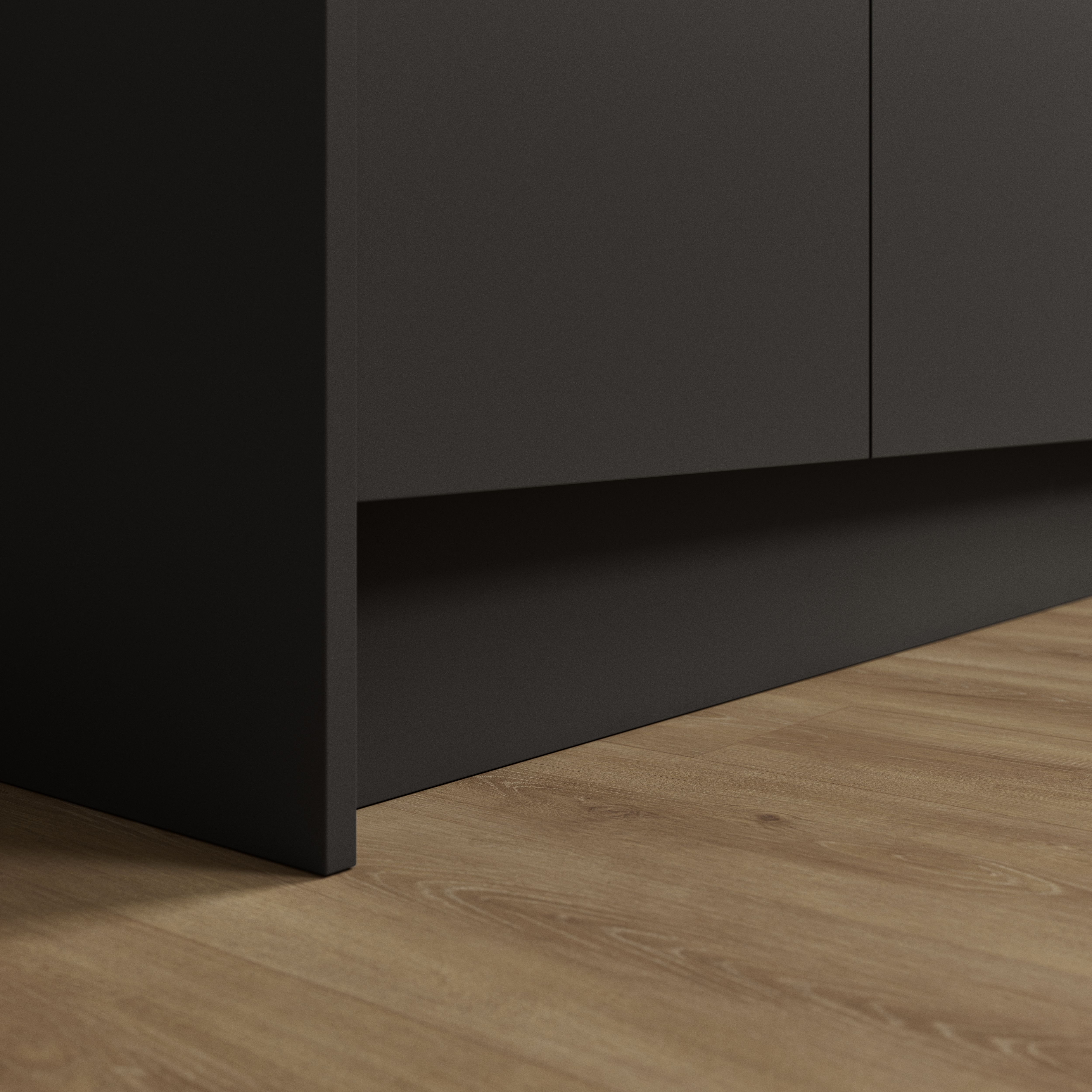 GoodHome Garcinia Carbon Square edge Plinth, (L)2400mm