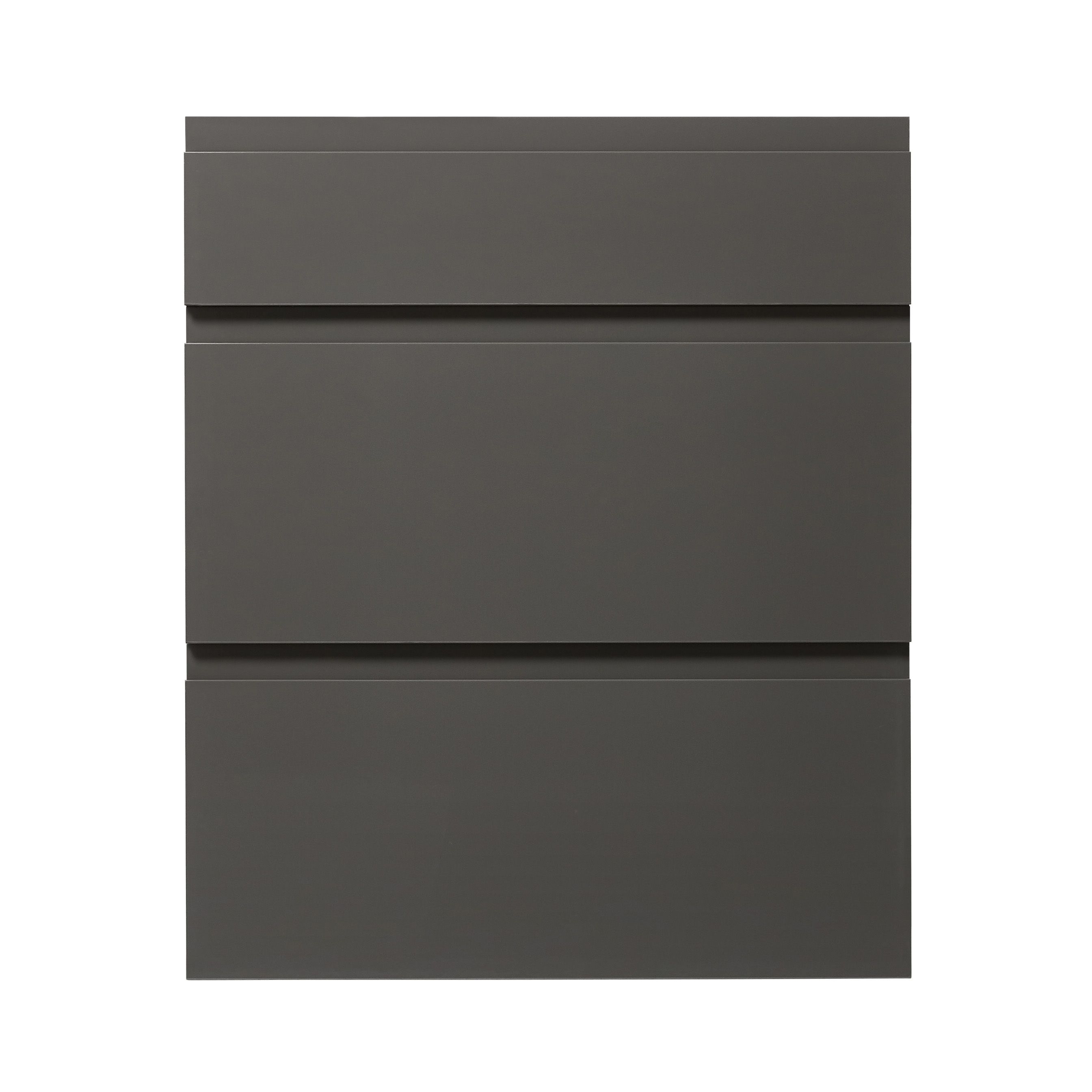 GoodHome Garcinia Gloss anthracite Drawer front, Pack of 1 (H)715mm (W ...