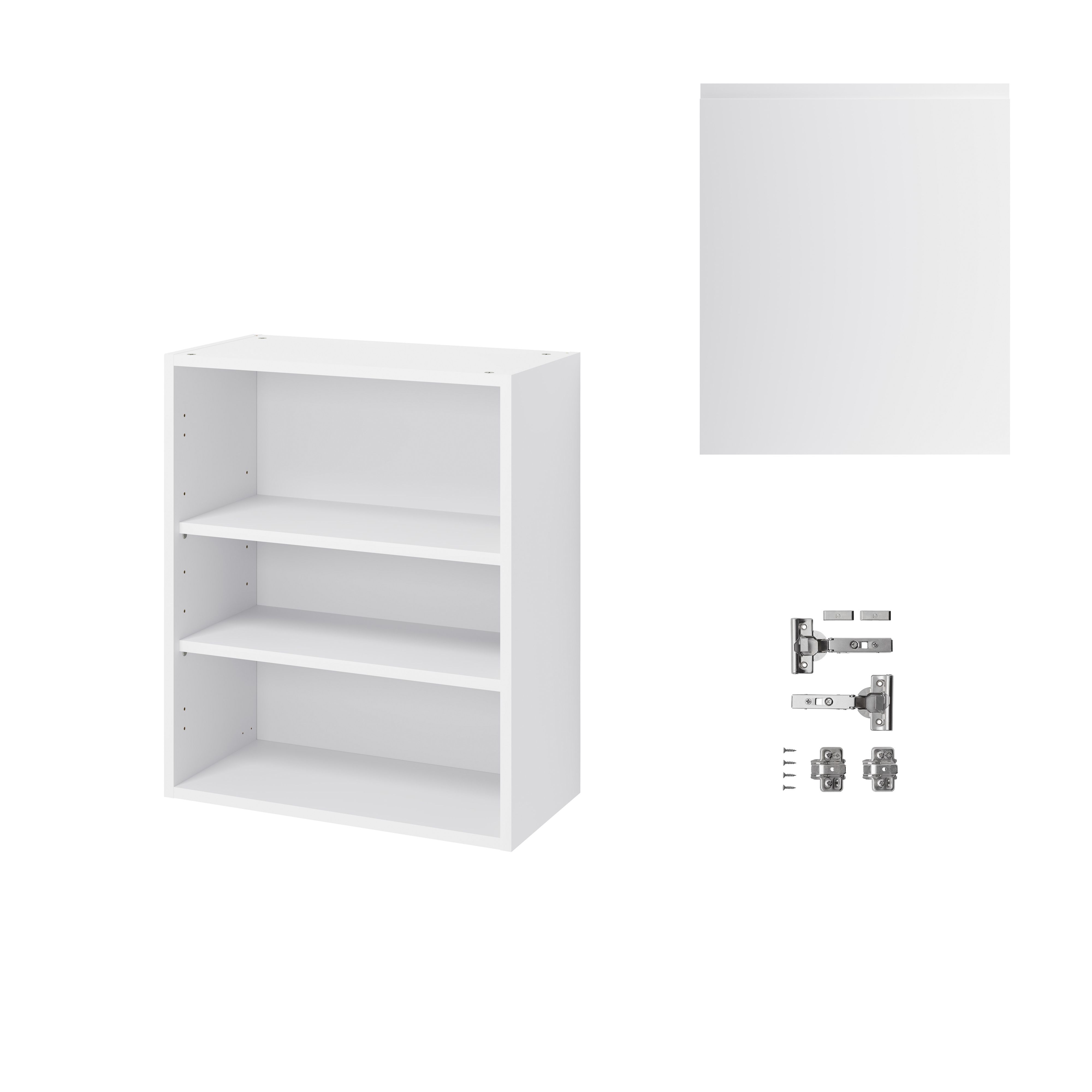 GoodHome Garcinia Gloss light grey Gloss light grey integrated handle ...