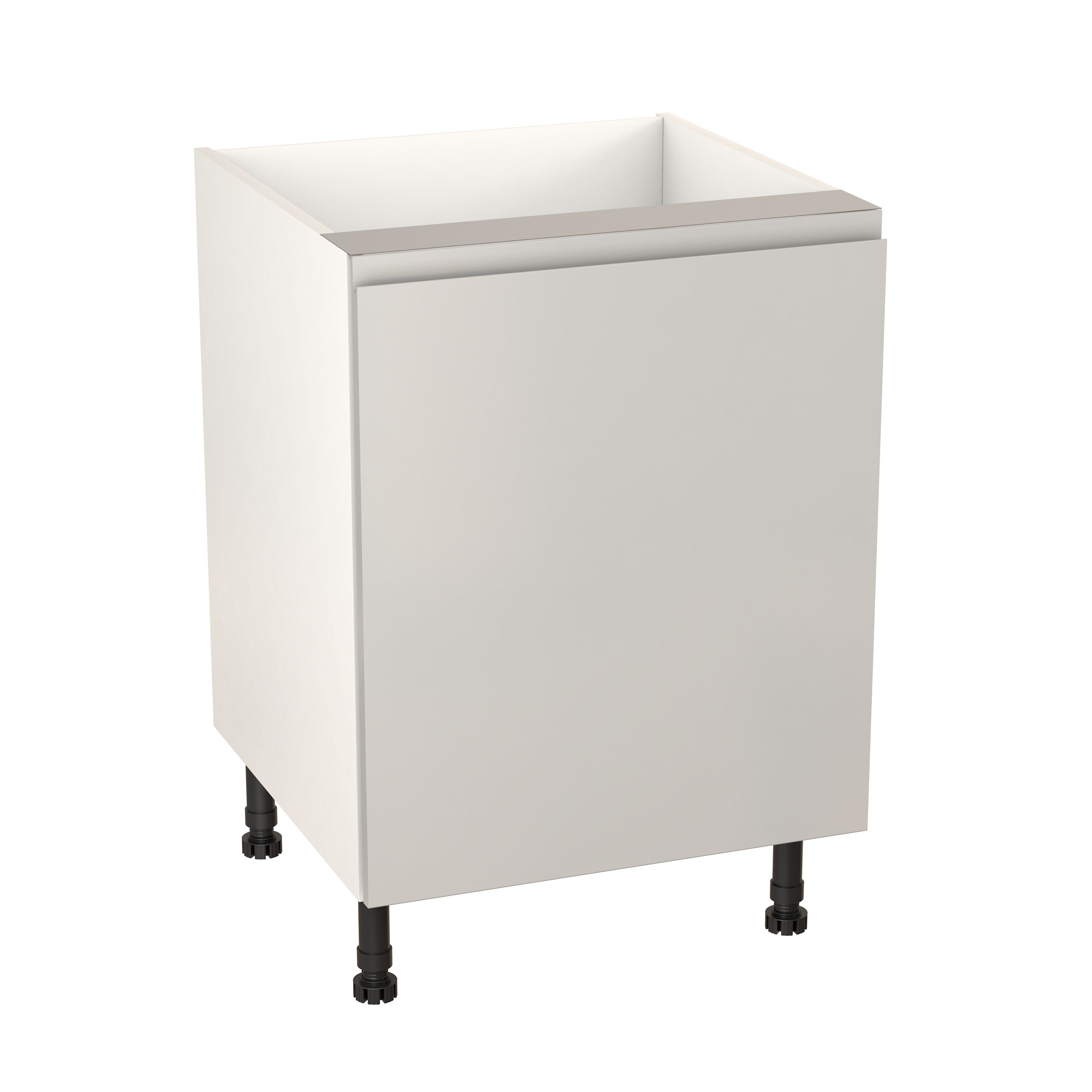 GoodHome Garcinia Gloss light grey Integrated handle Base Kitchen ...