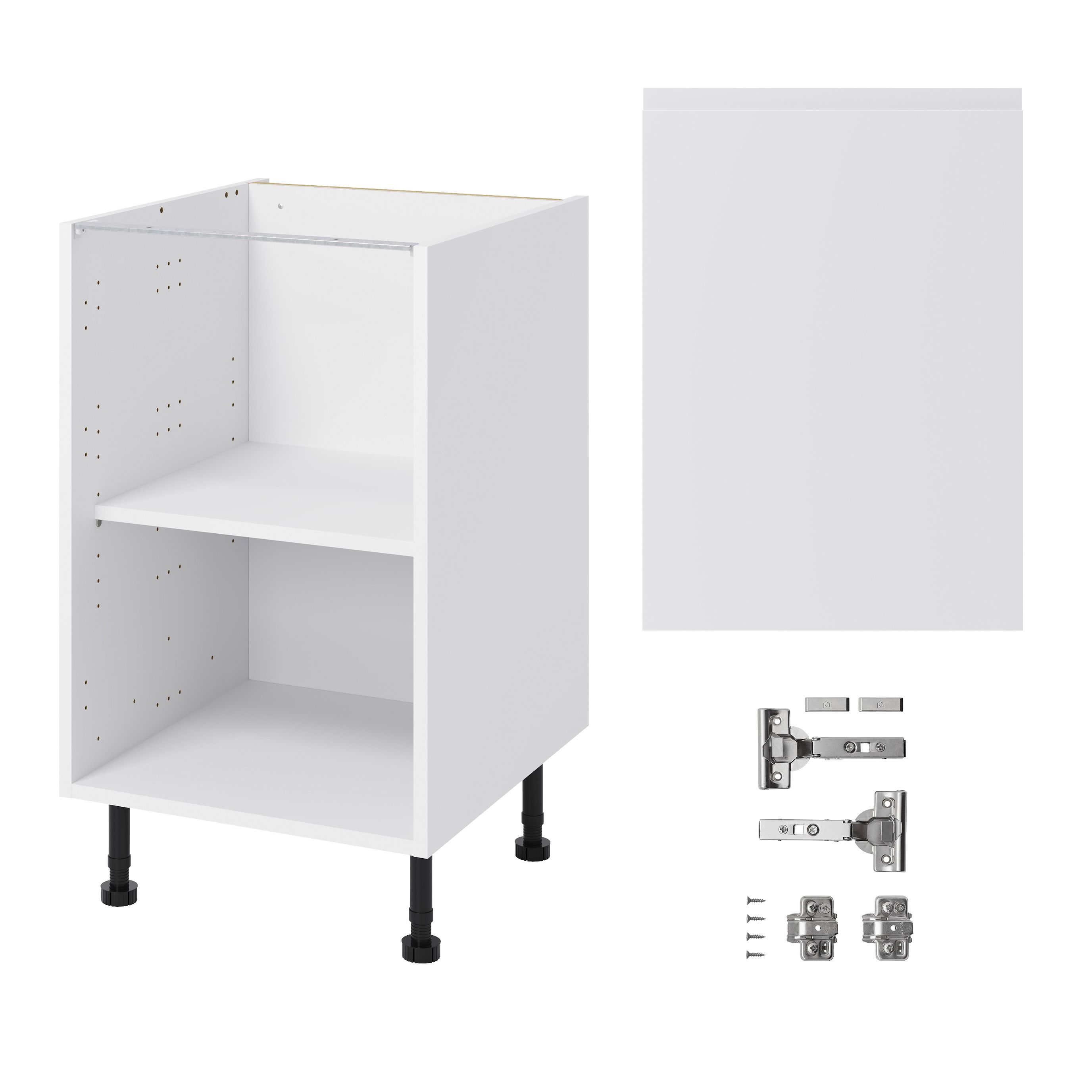 GoodHome Garcinia Gloss white integrated handle Base Kitchen cabinet (W ...