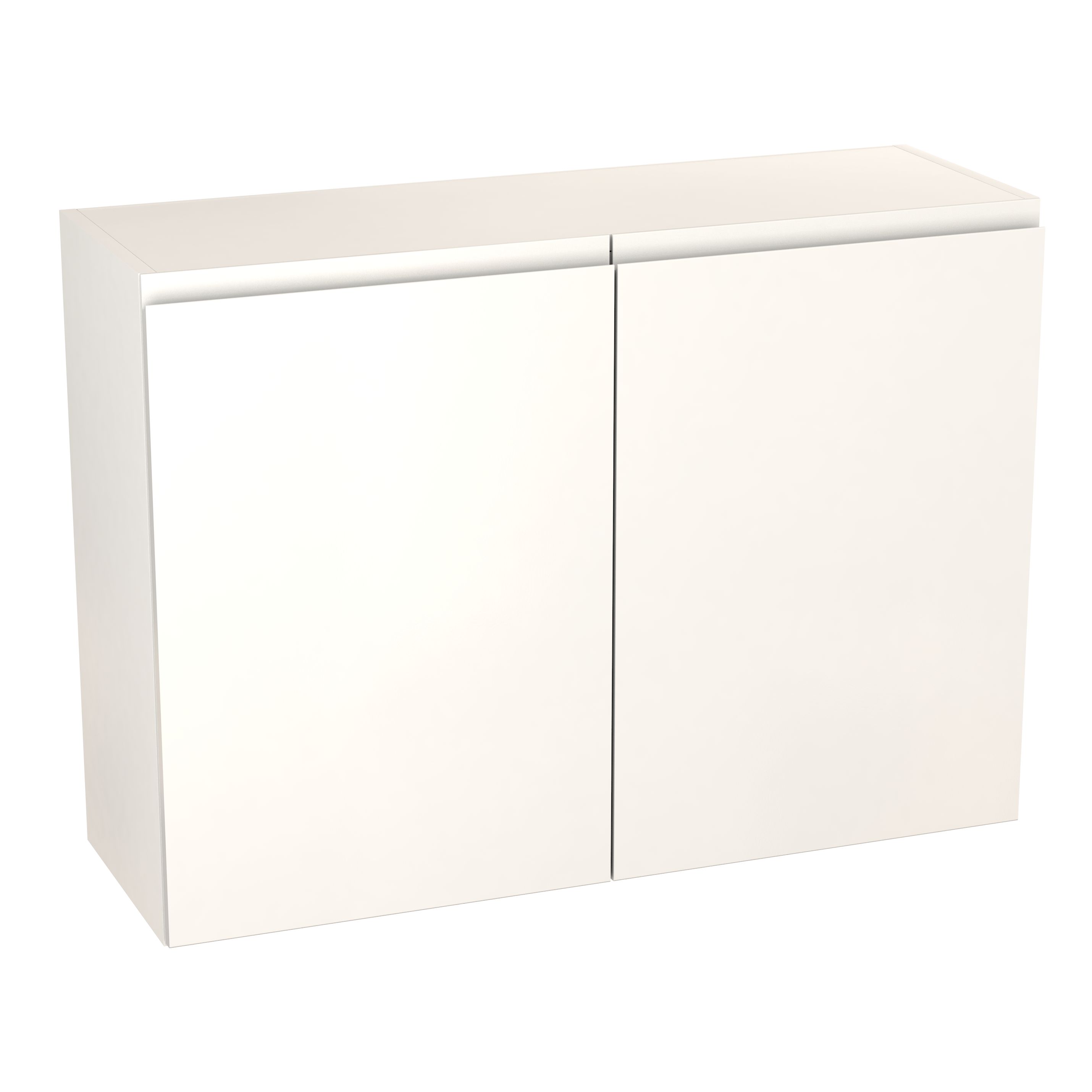 GoodHome Garcinia Gloss white integrated handle Wall Kitchen cabinet (W ...