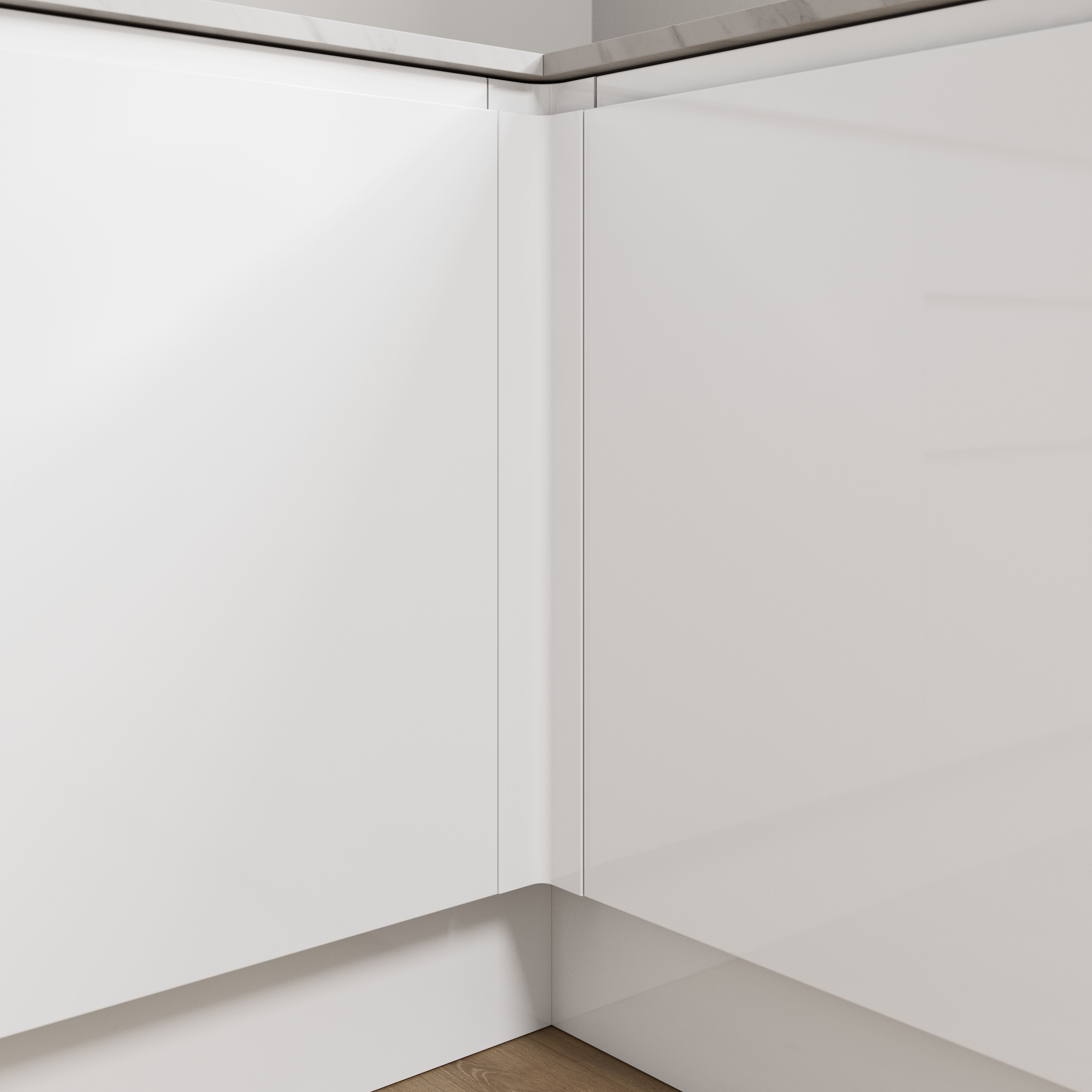 GoodHome Garcinia Gloss white Standard Corner post, (W)59mm
