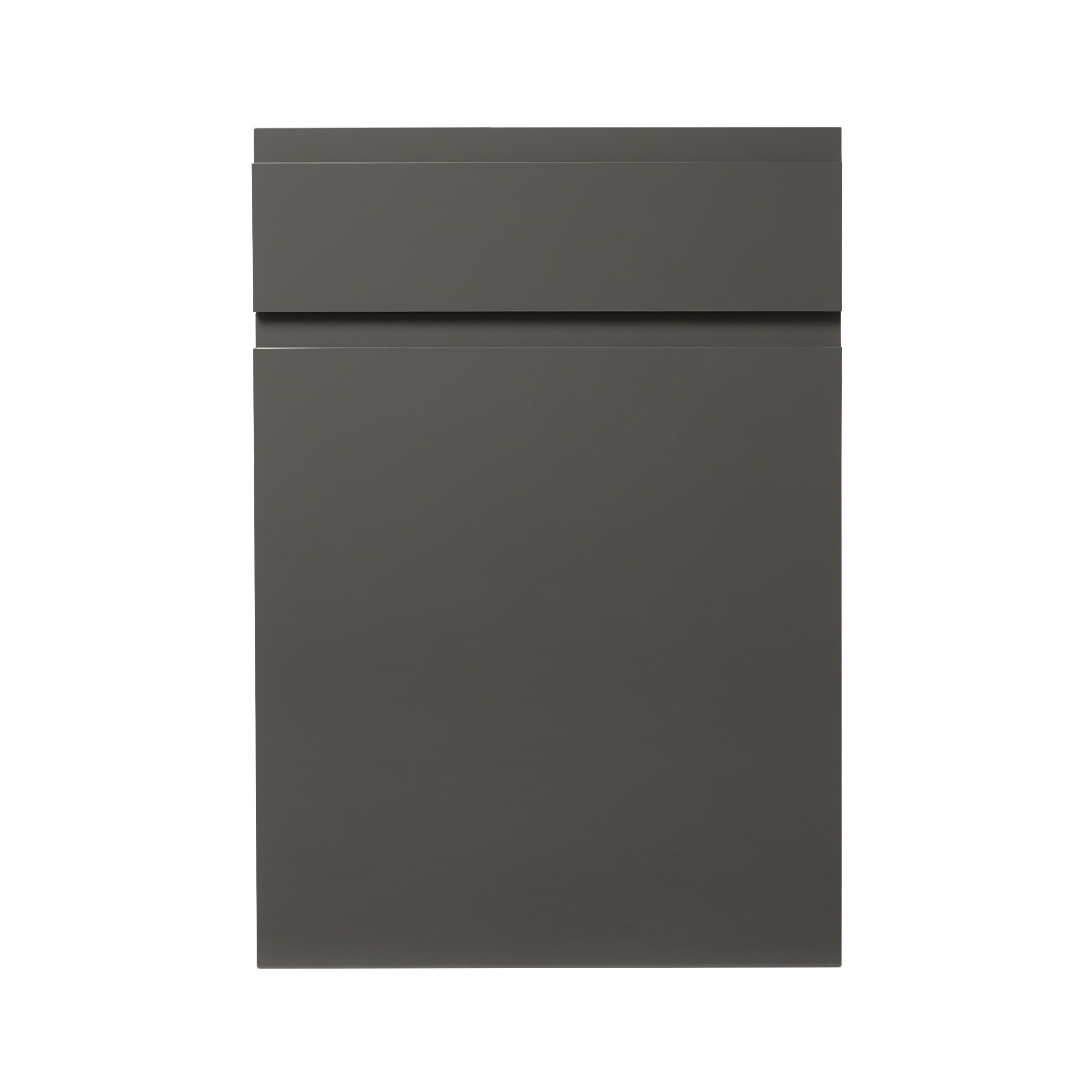 GoodHome Garcinia Integrated handle Gloss anthracite Contemporary Door ...