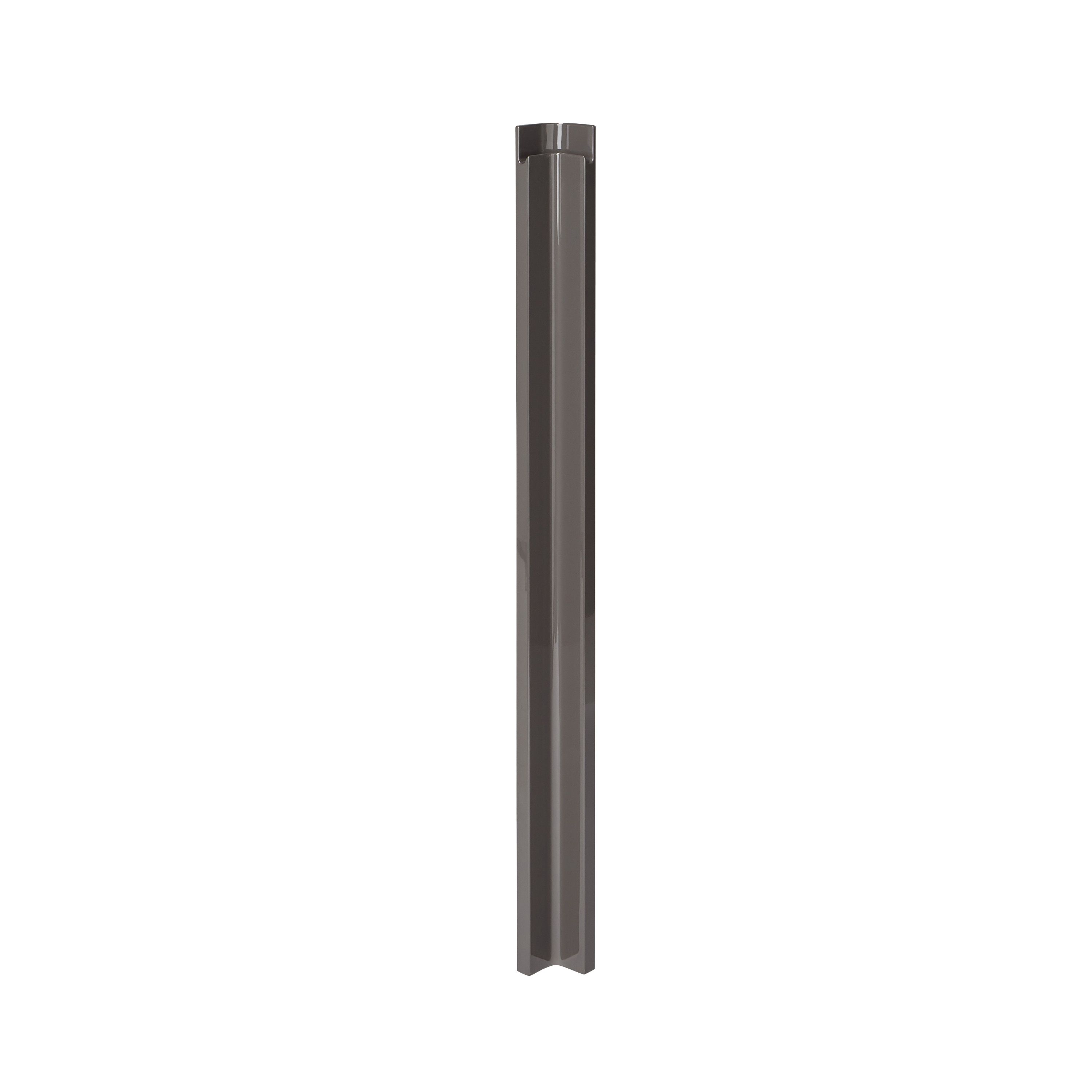 GoodHome Garcinia Integrated handle Gloss anthracite Tall Wall corner ...