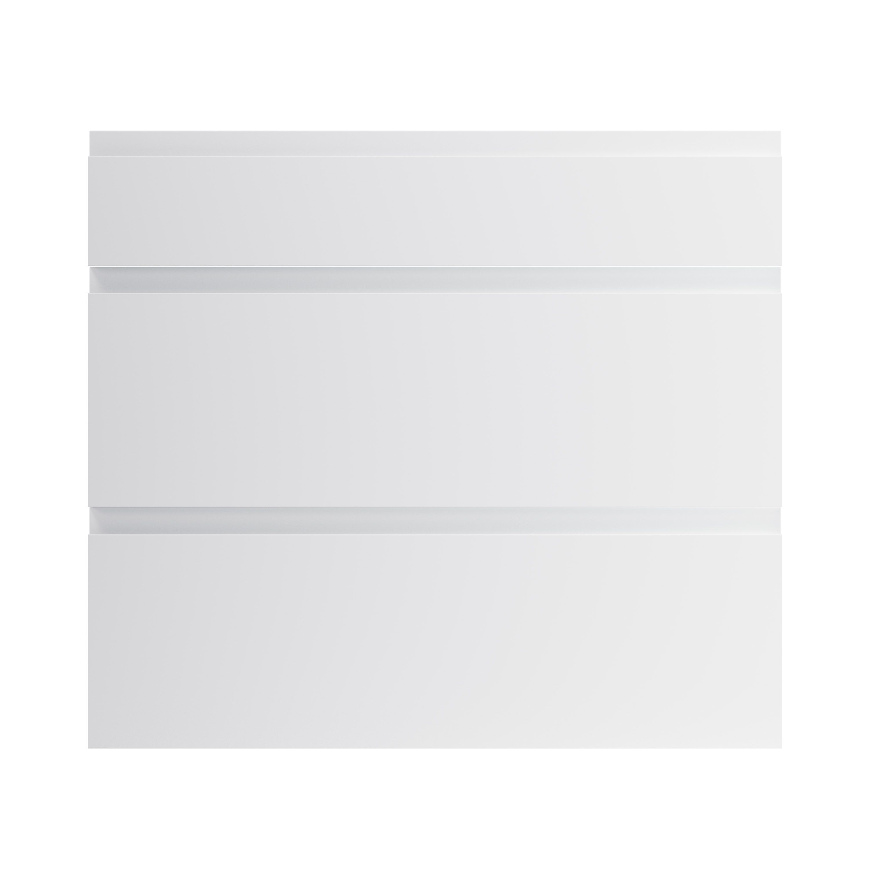 GoodHome Garcinia Integrated handle Gloss light grey Drawer front, Pack ...
