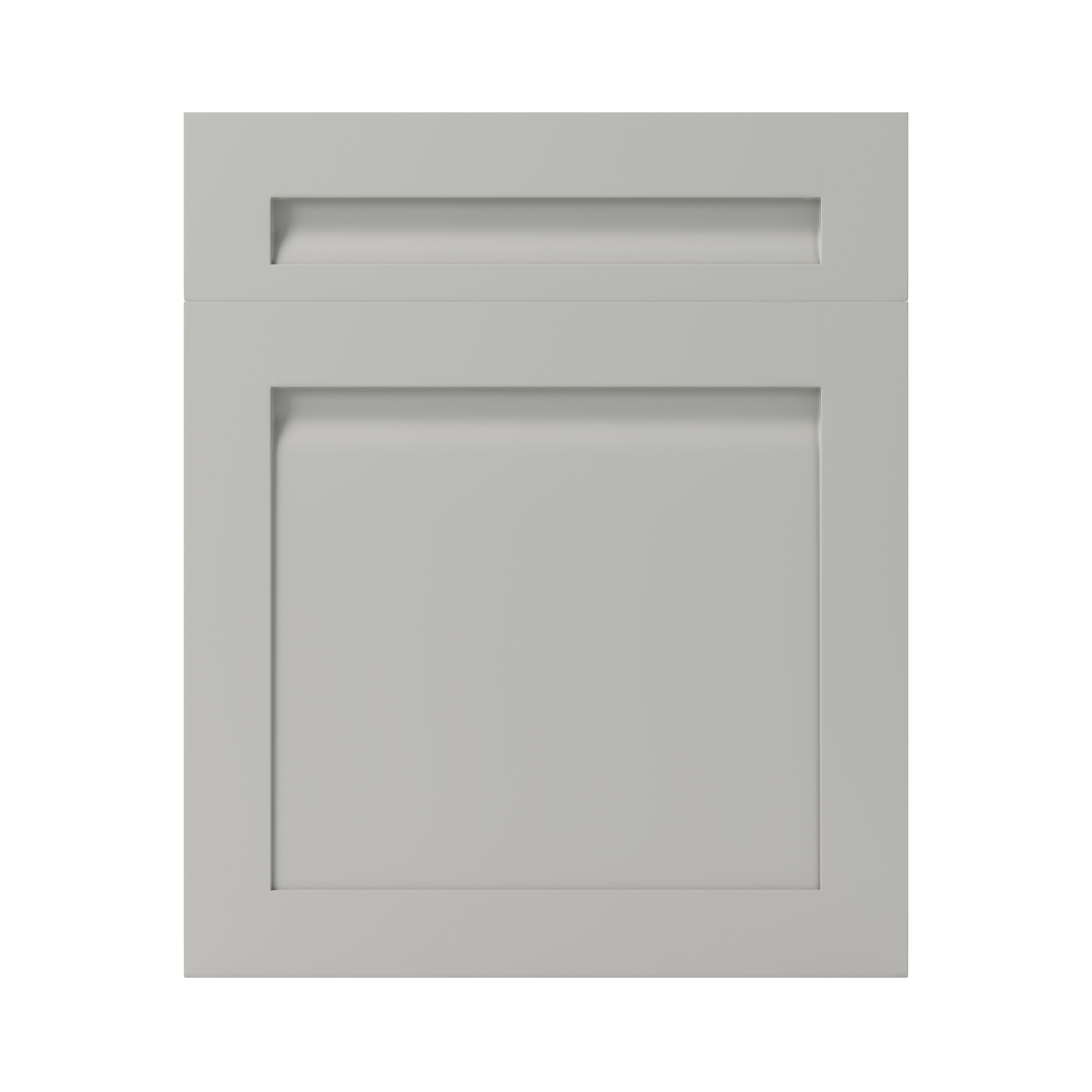GoodHome Garcinia Integrated handle Matt grey Shaker Door & drawer 600mm