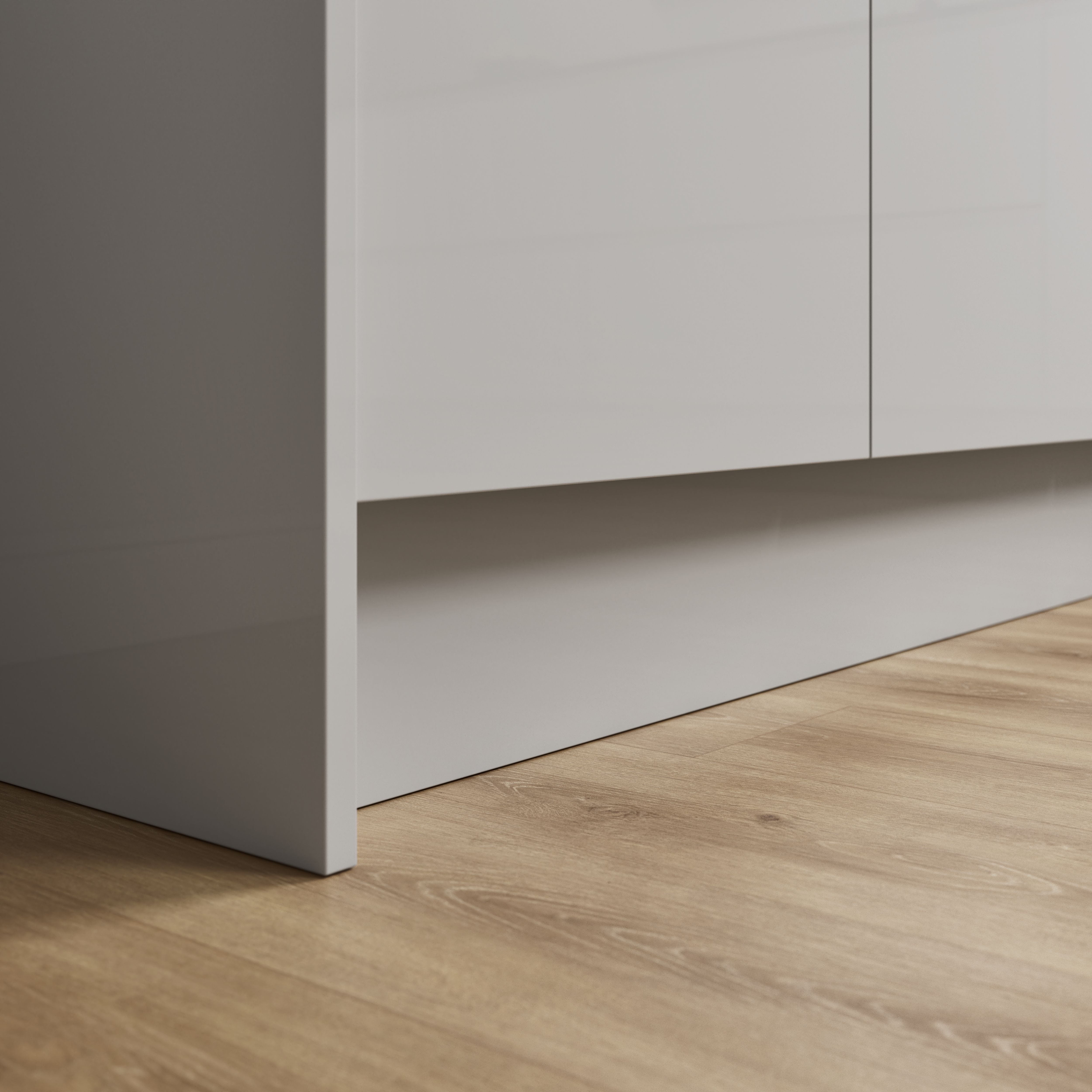 GoodHome Garcinia Light grey Square edge Plinth, (L)2400mm