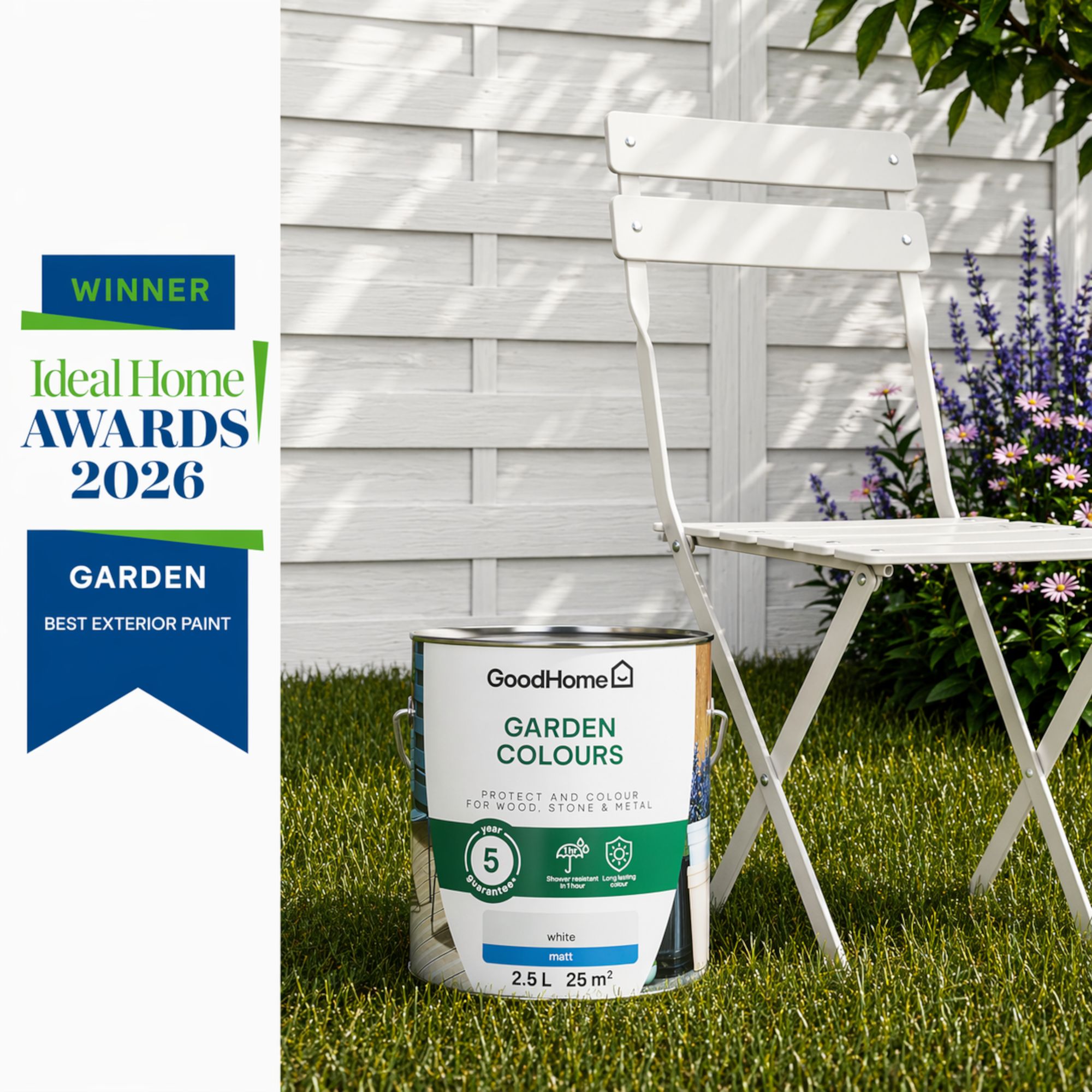 GoodHome Garden Colours Alberta Matt Multi-surface paint, 2.5L