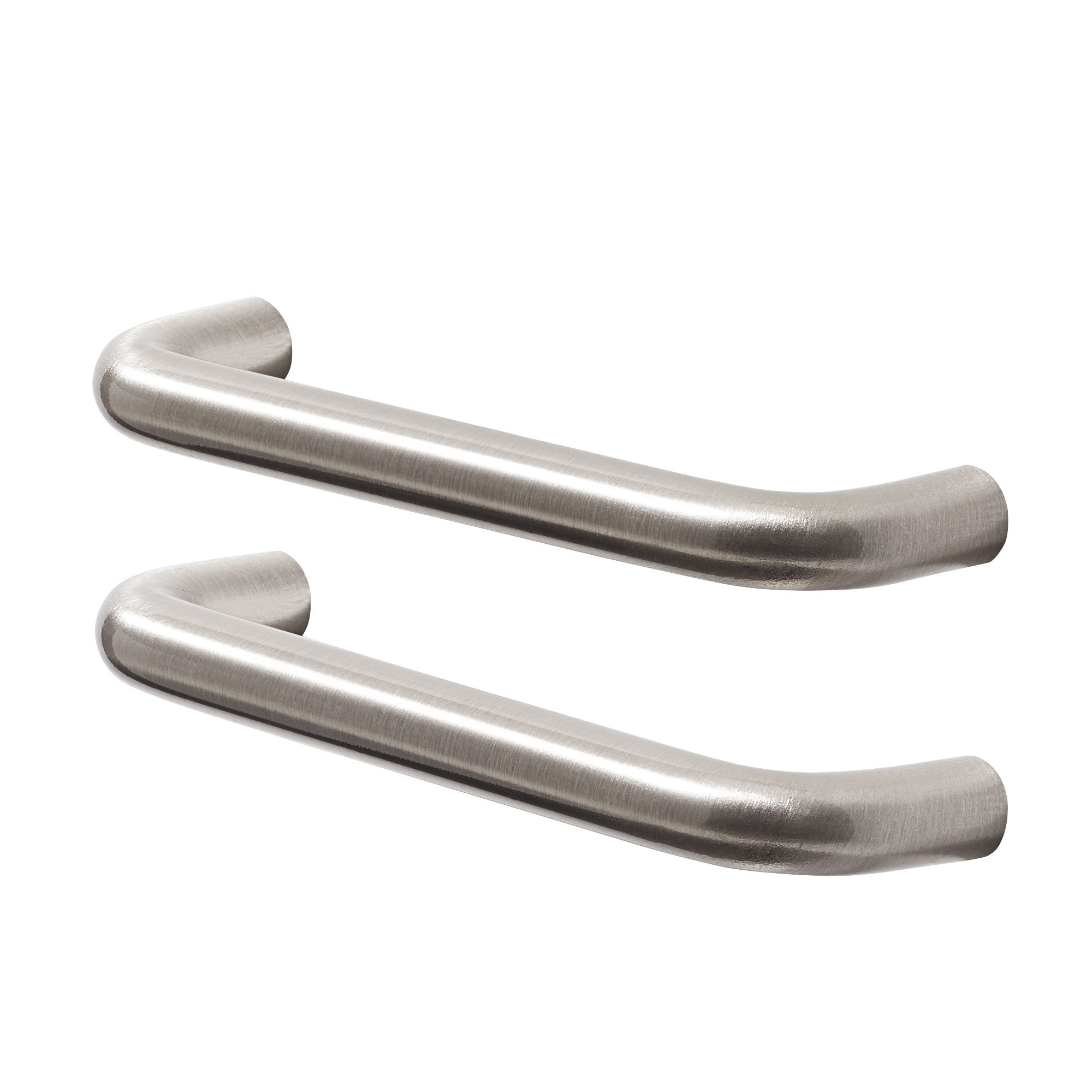 GoodHome Gen Nickel effect Kitchen cabinets D-shaped Handle (L)10.6cm ...