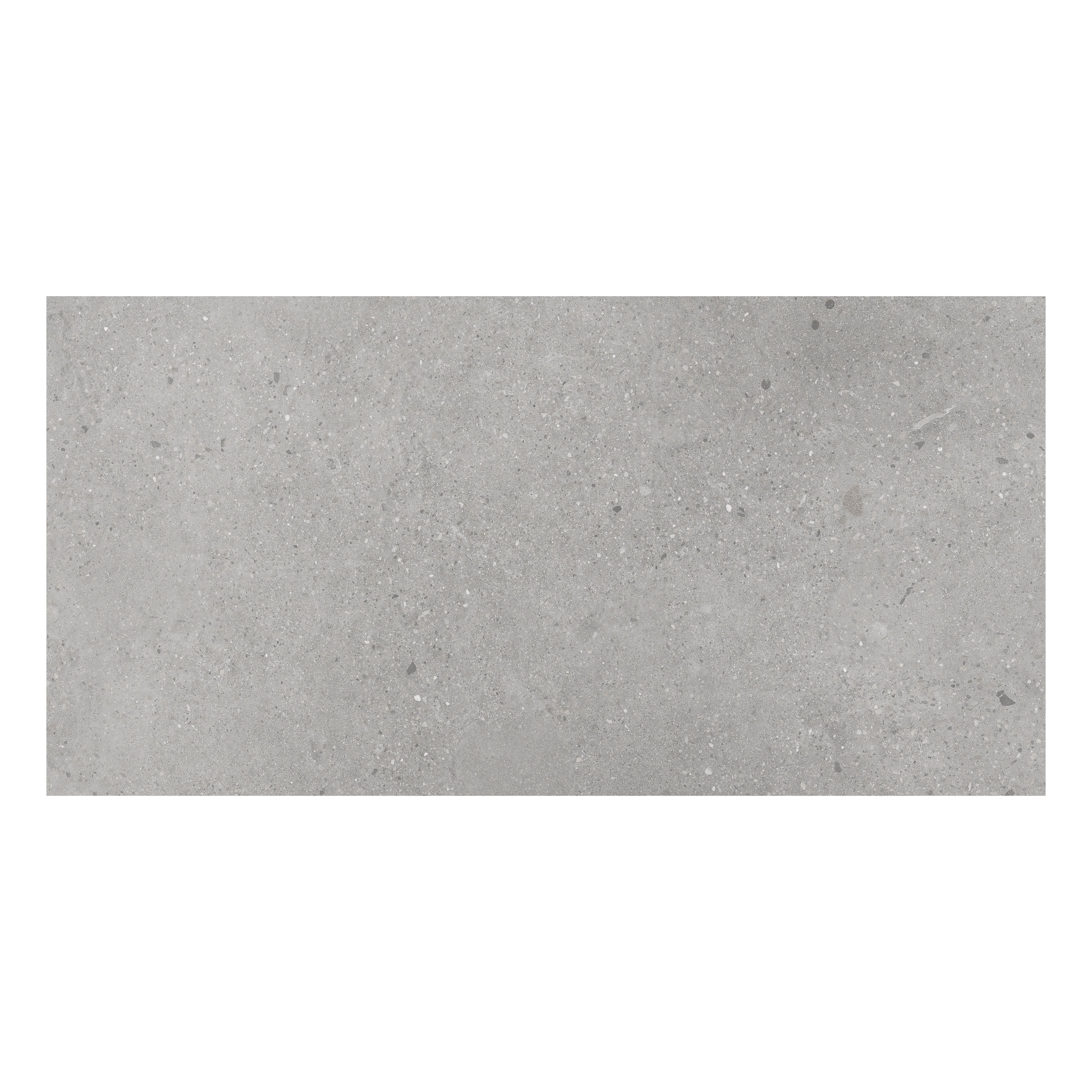 GoodHome Gospel Grey Plain Stone effect Textured Click vinyl Tile