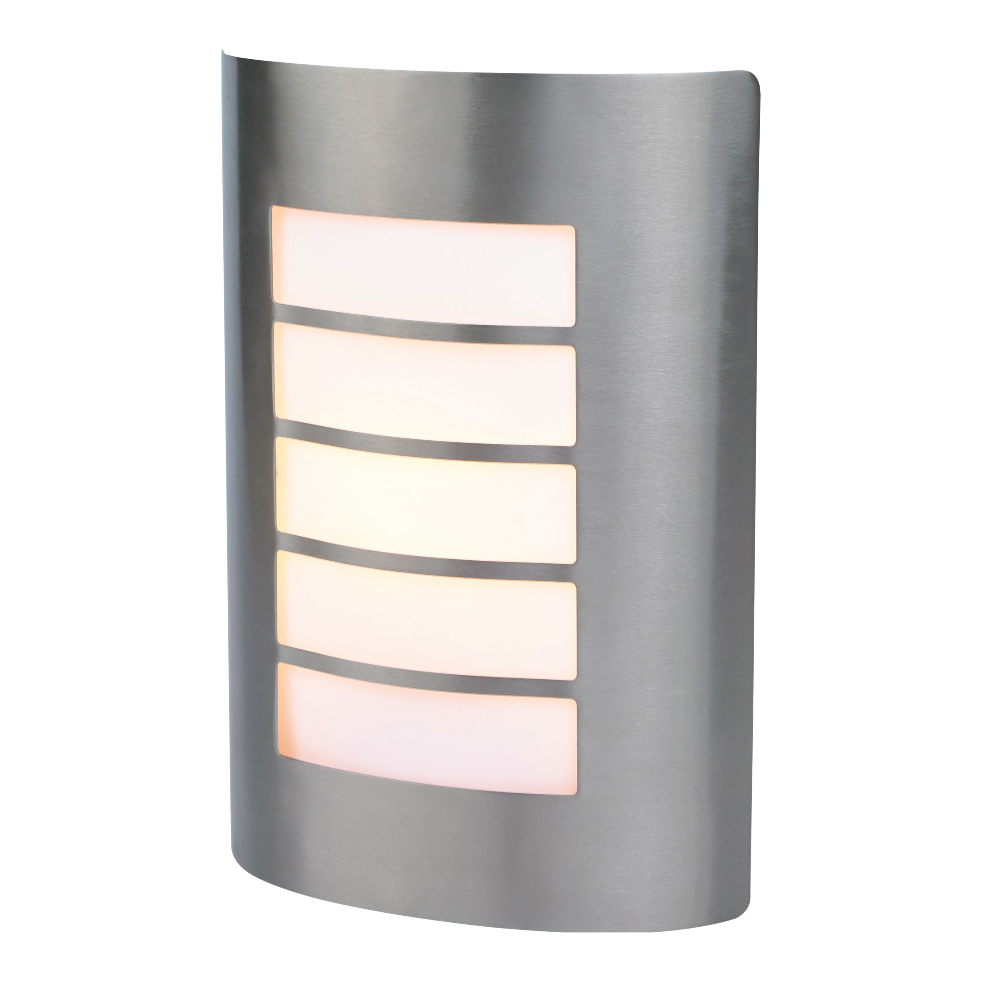 GoodHome Grandy Fixed Satin Stainless Steel Mains-powered Outdoor [E27 ...