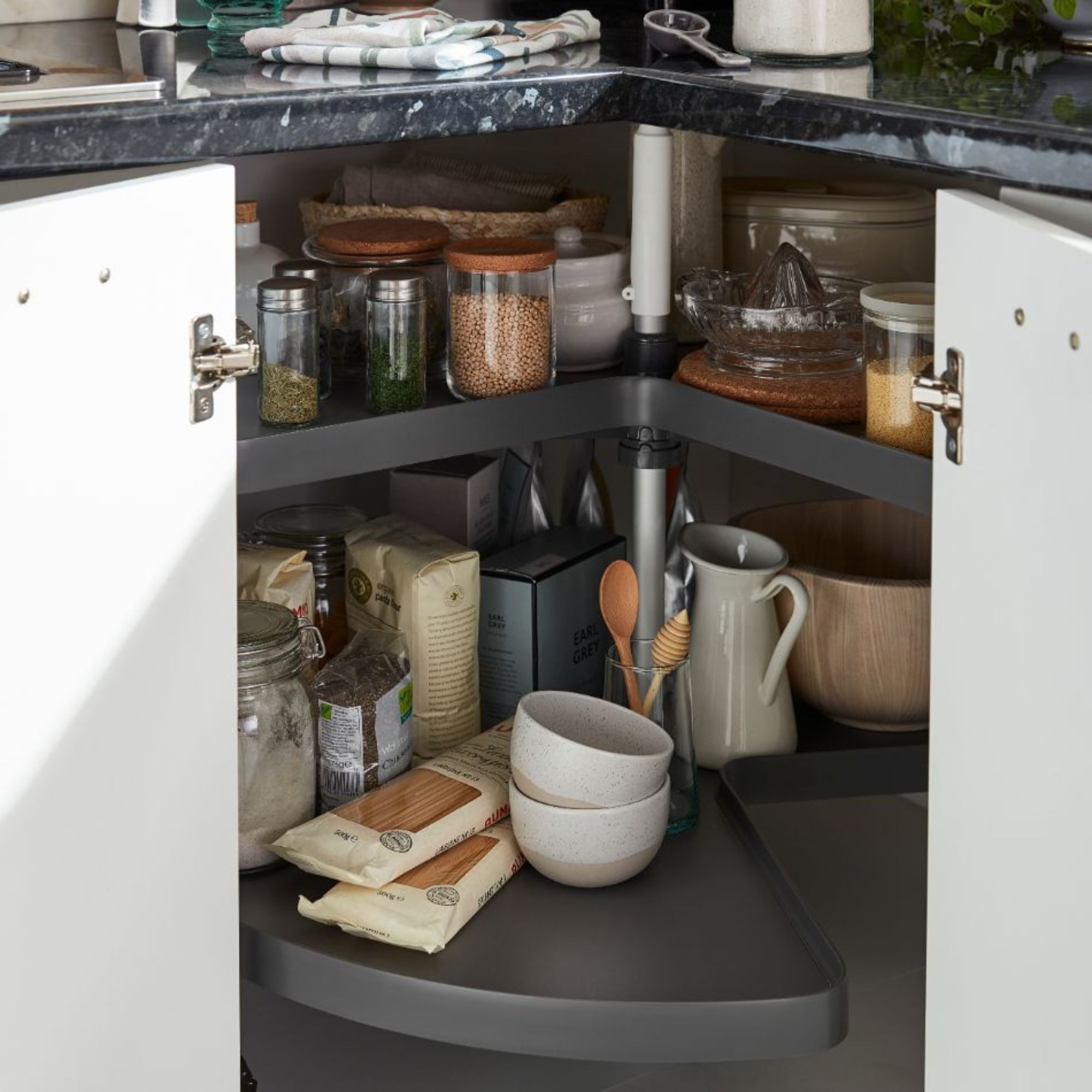 Carousel for corner cupboard store