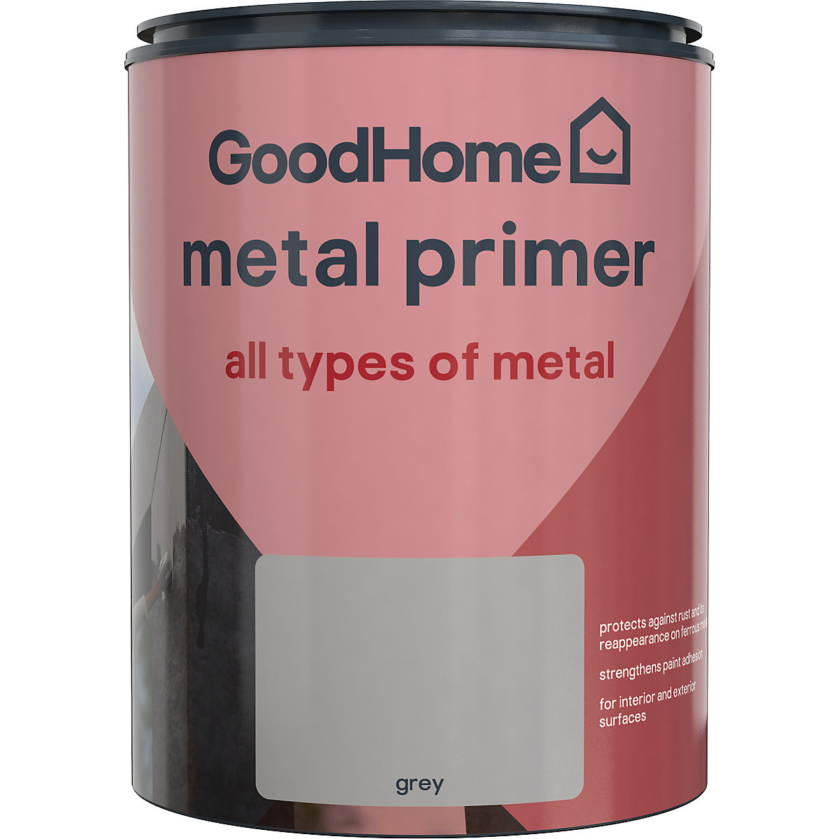 GoodHome Grey Multi-surface Metal Primer & undercoat, 750ml GoodHome Grey Multi-surface Metal Primer & undercoat, 750ml