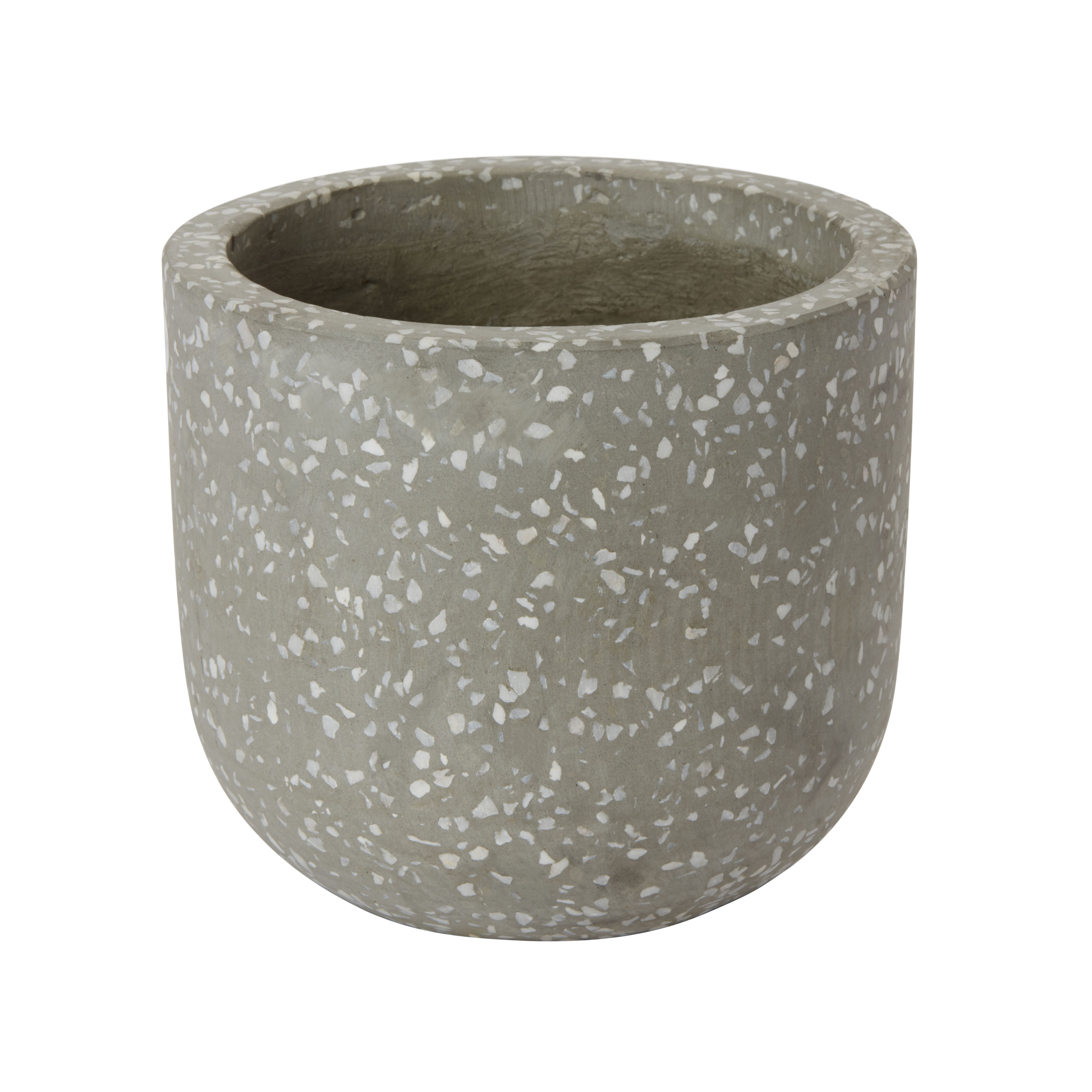 GoodHome Griffin Speckled Circular Plant pot (Dia)16cm | DIY at B&Q
