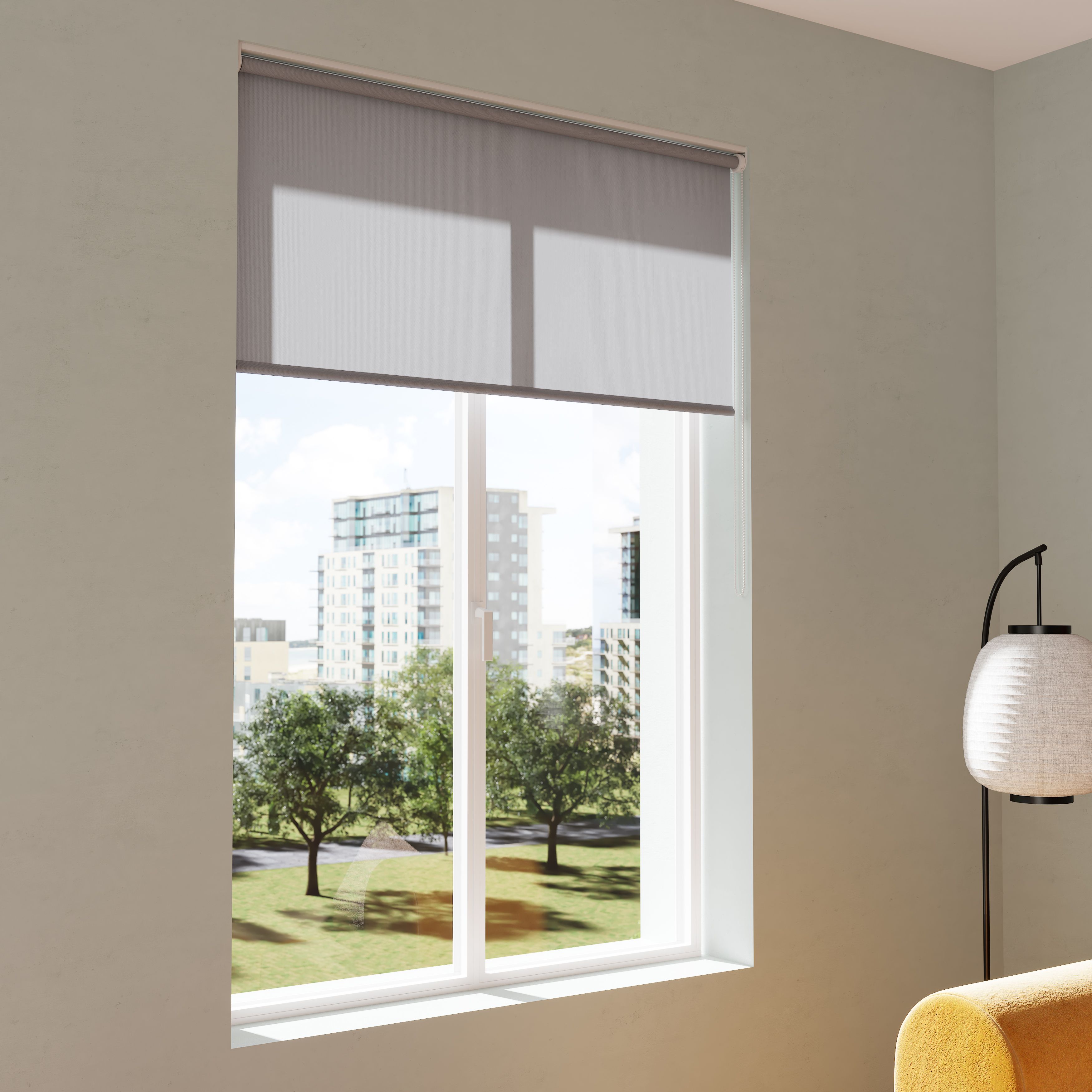 GoodHome Halo Corded Concrete grey Daylight Roller Blind (W)180cm (L)180cm