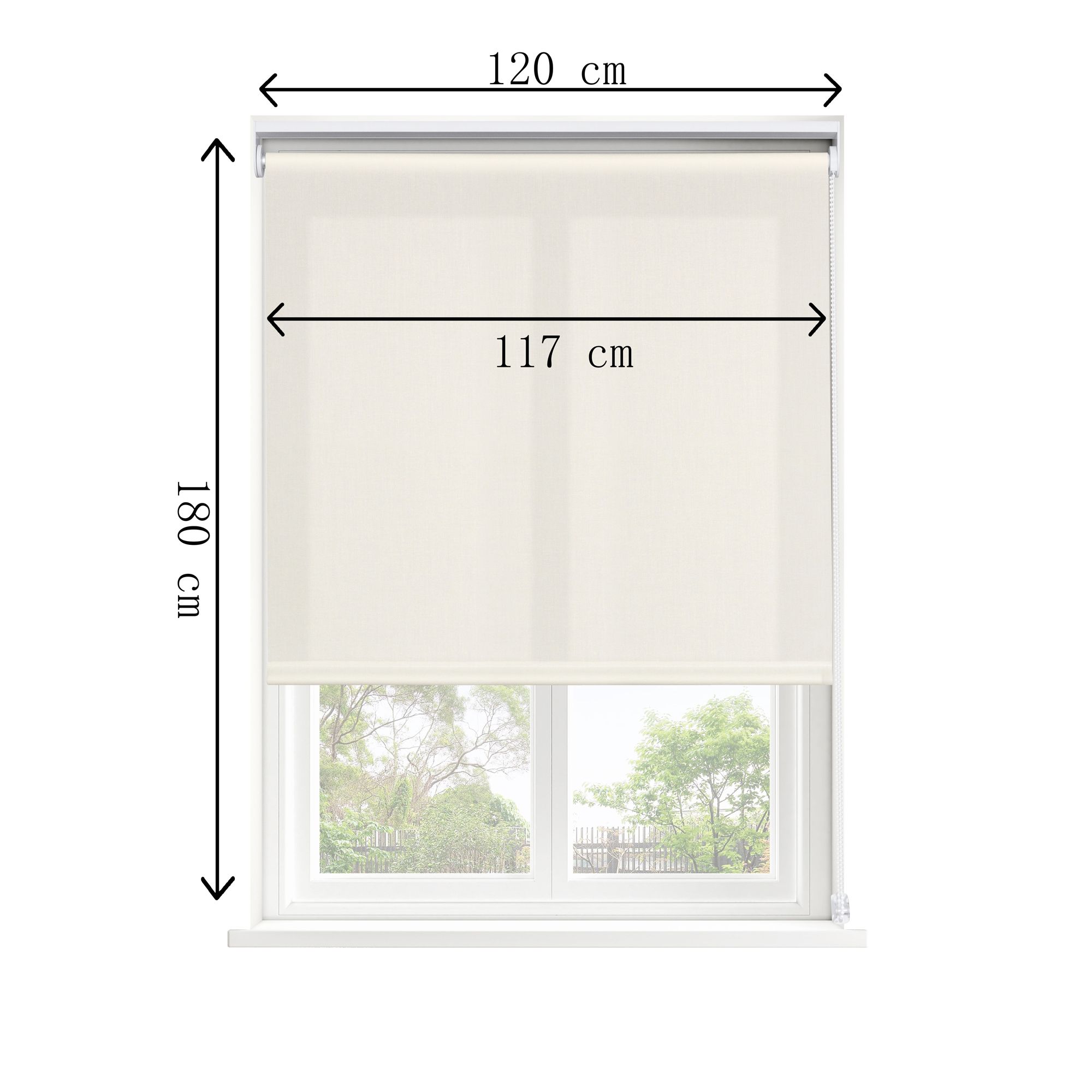 GoodHome Halo Corded Off white Daylight Roller Blind (W)120cm (L)180cm