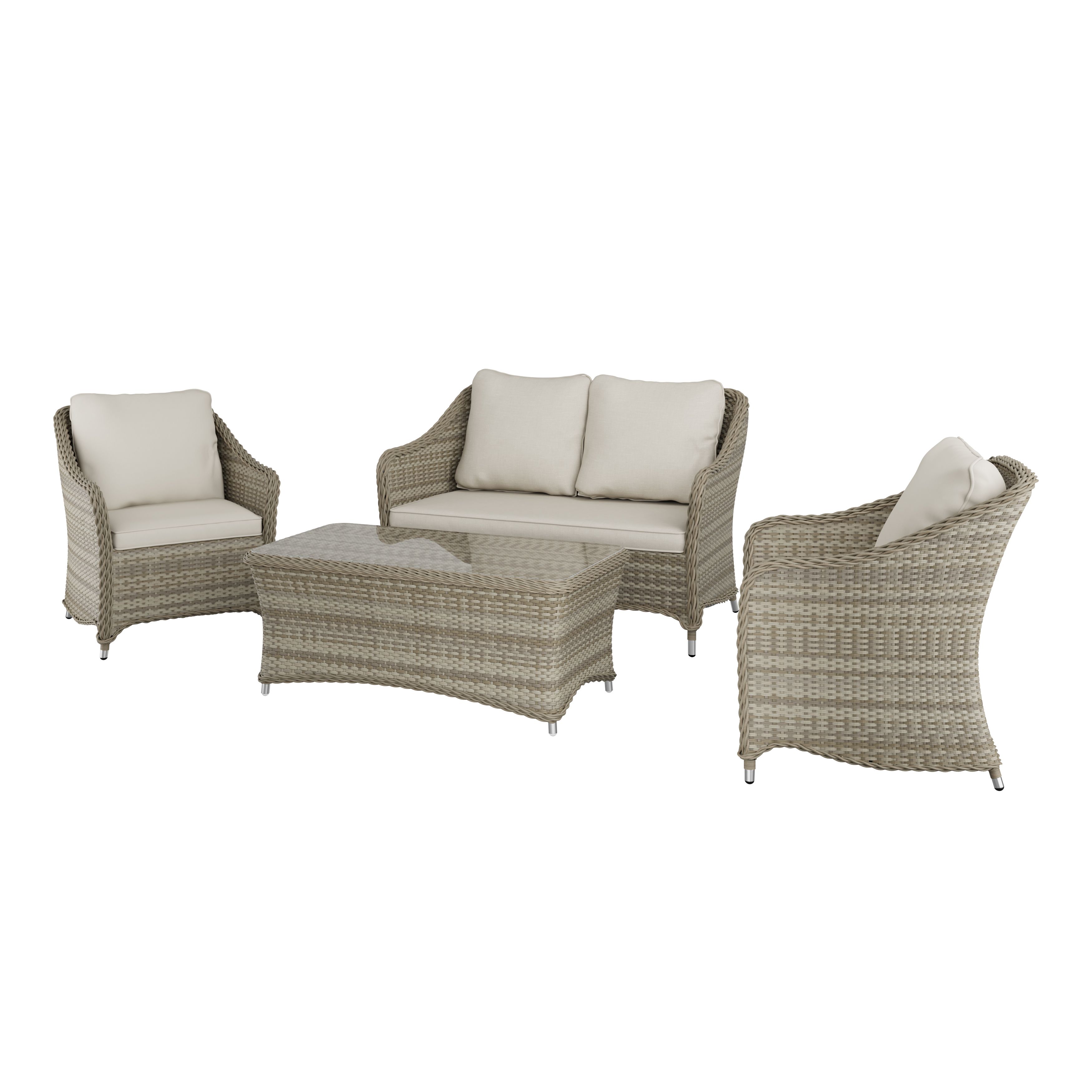 GoodHome Hamilton Cappuccino Metal 4 Seater Coffee set